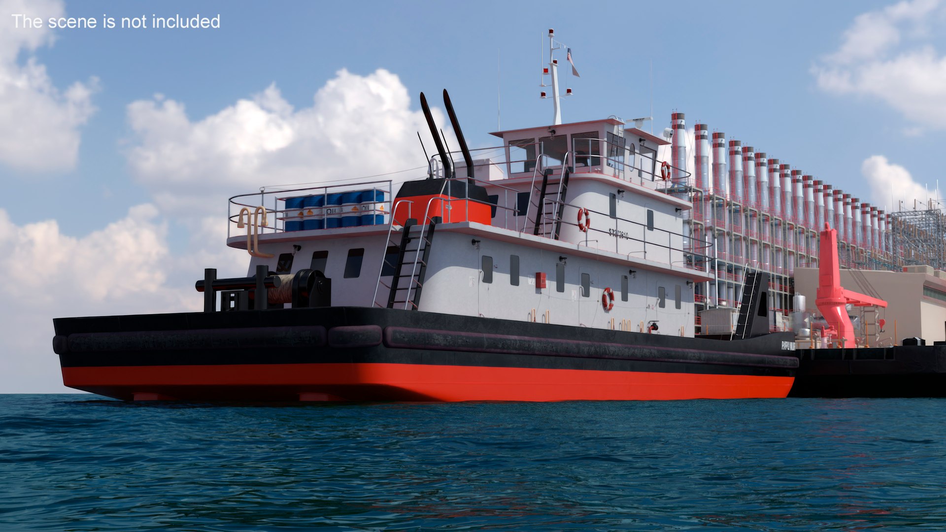 Tugboat Vessel Red 3D - TurboSquid 2366110