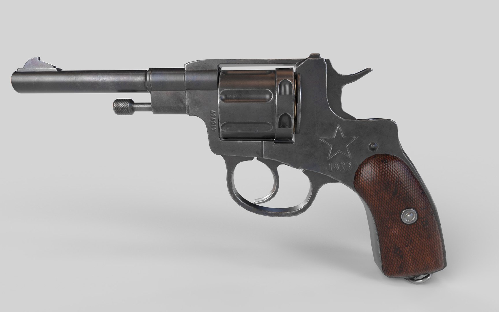 Nagant M1895 Russian Gun - PBR - Low-poly 3D Model Low-poly 3D Model 3D ...