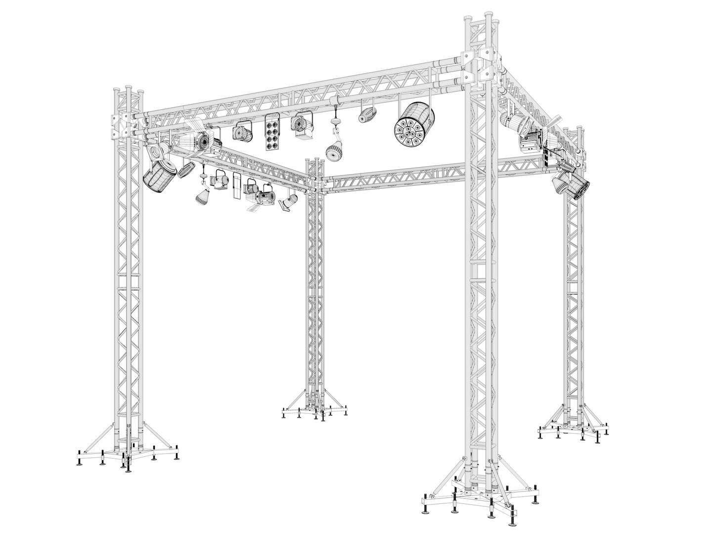 3D Model Light Truss 8 - TurboSquid 2085616