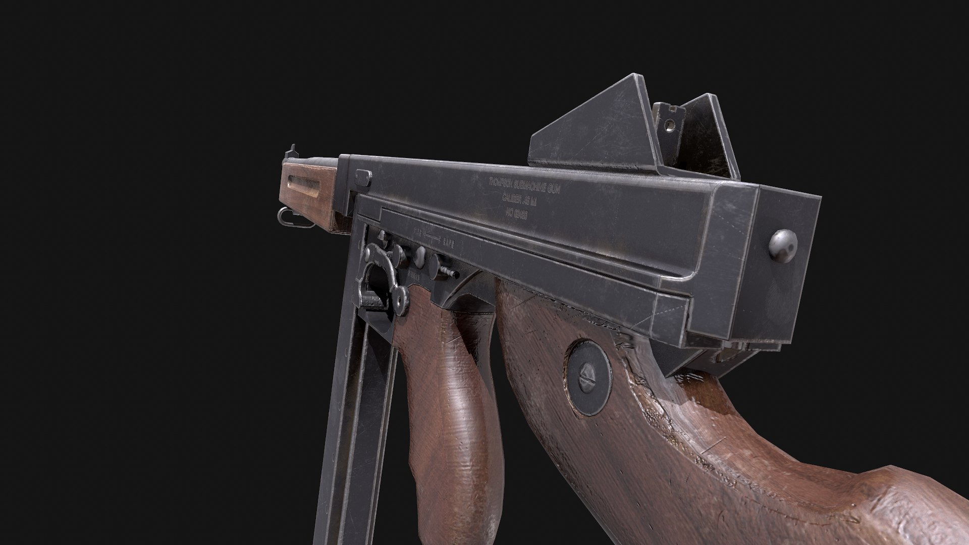 Machine gun m1a1 3D model - TurboSquid 1564572