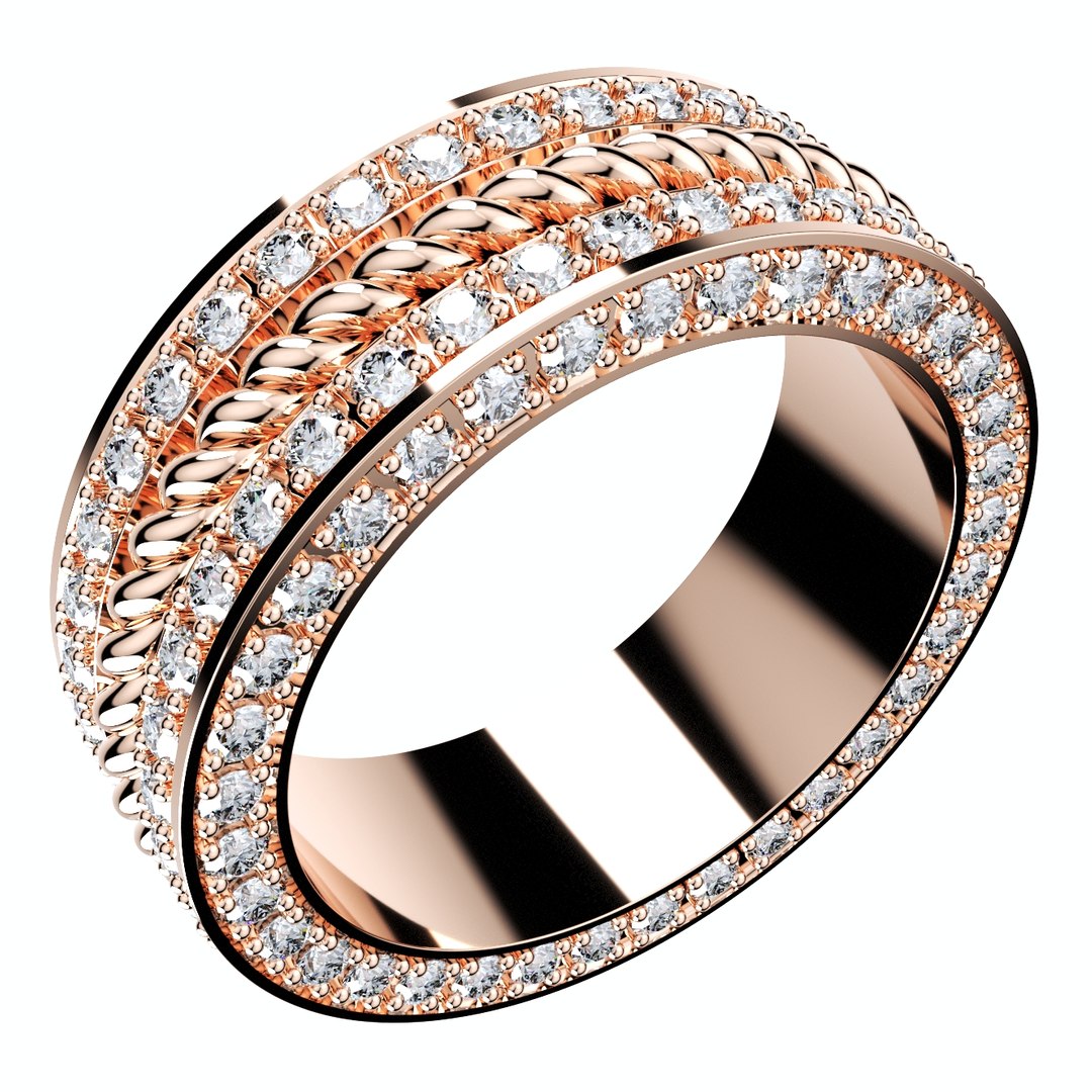 Wedding Set Ring Women Men Ring CAD Design-PSJM001V14 3D Print Model 3D ...