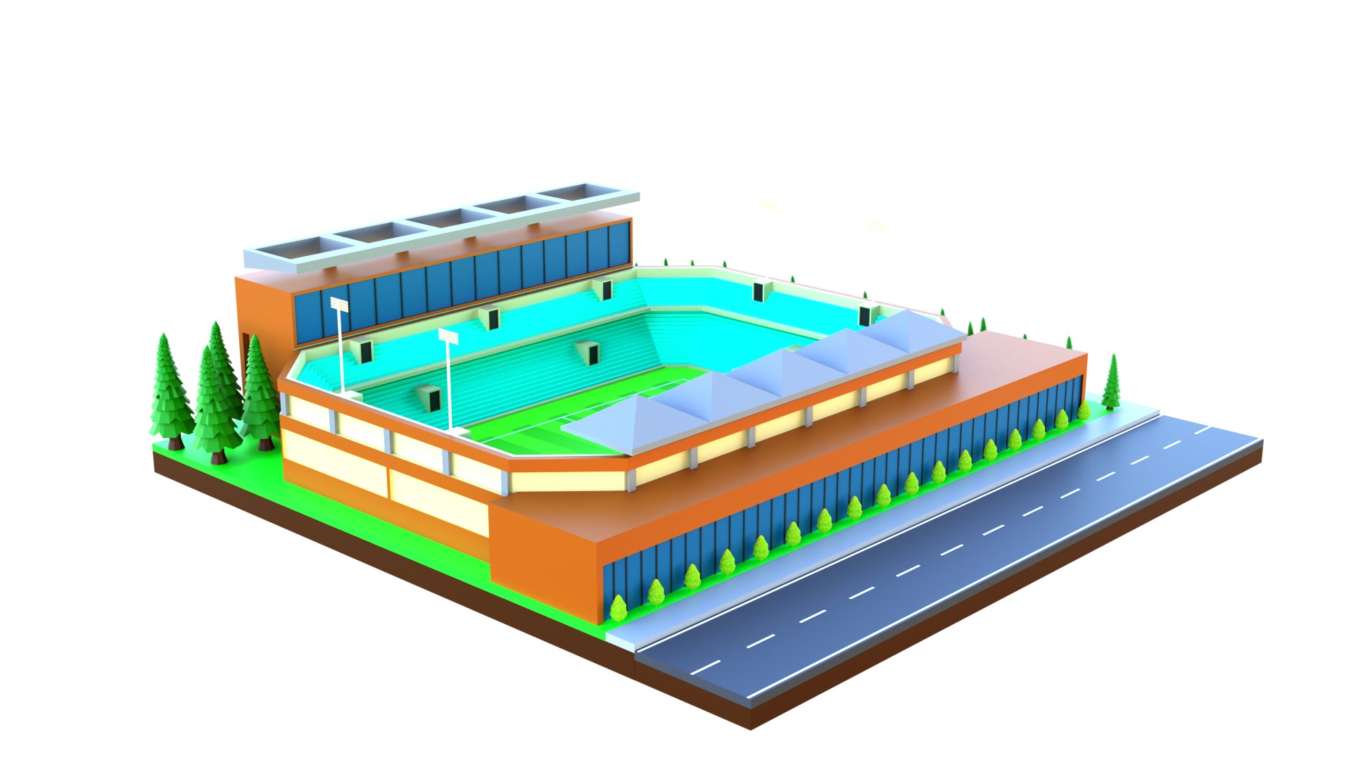 Low Poly Football Stadium 3D - TurboSquid 2135110