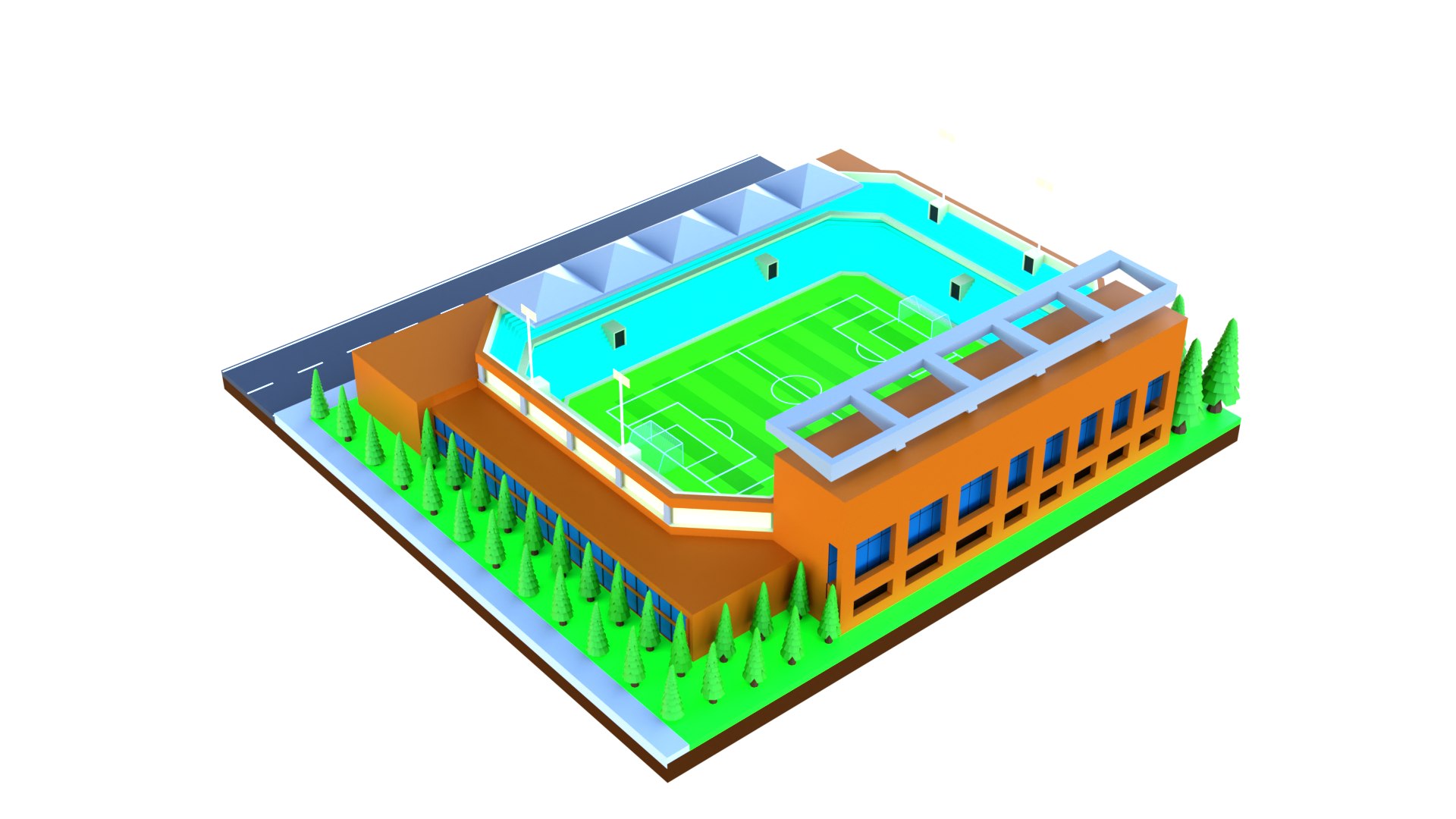 Low Poly Football Stadium 3D - TurboSquid 2135110
