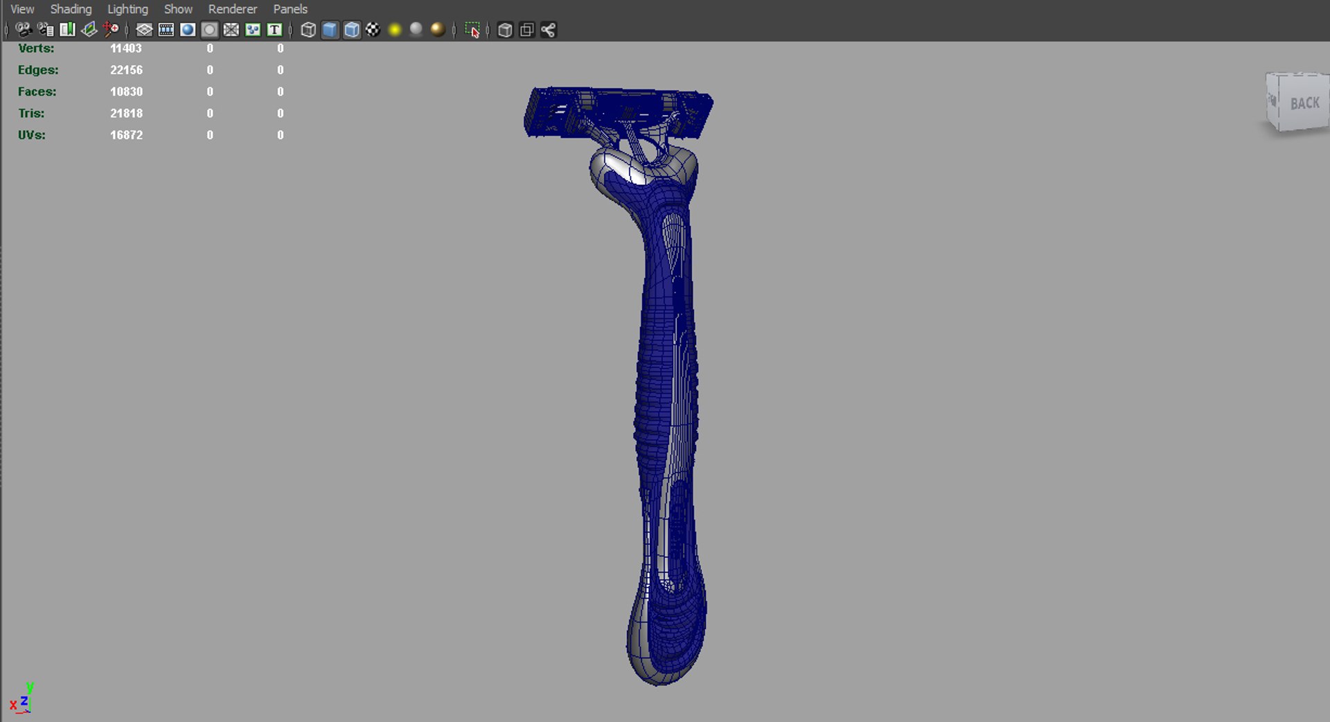 3d Model Of Razor Gillette Blue
