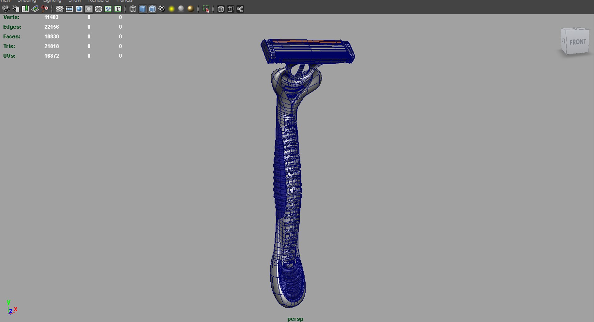 3d Model Of Razor Gillette Blue