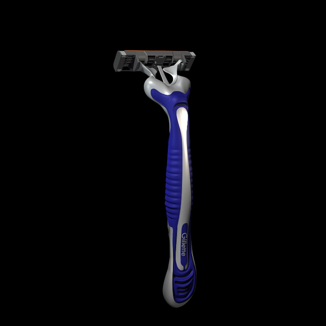 3d Model Of Razor Gillette Blue