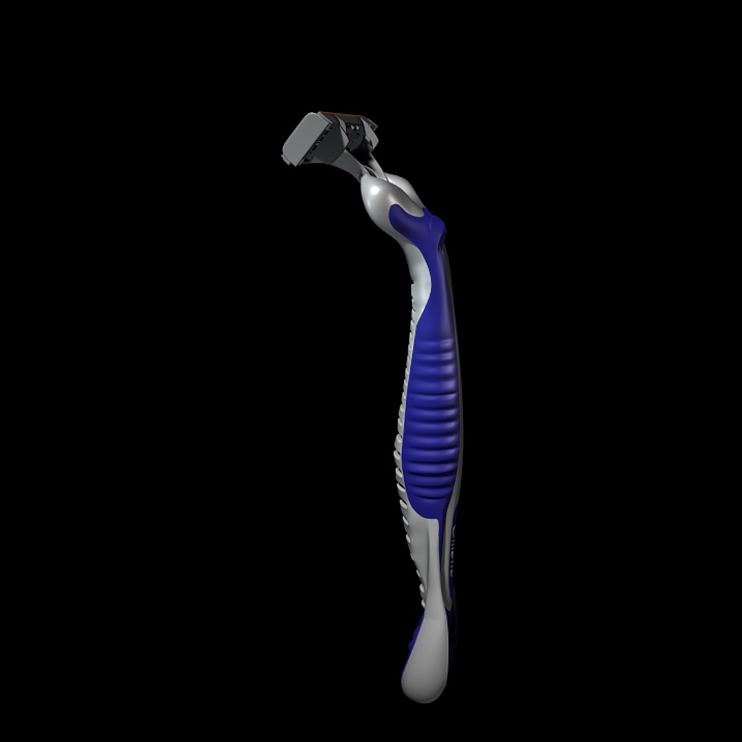 3d Model Of Razor Gillette Blue