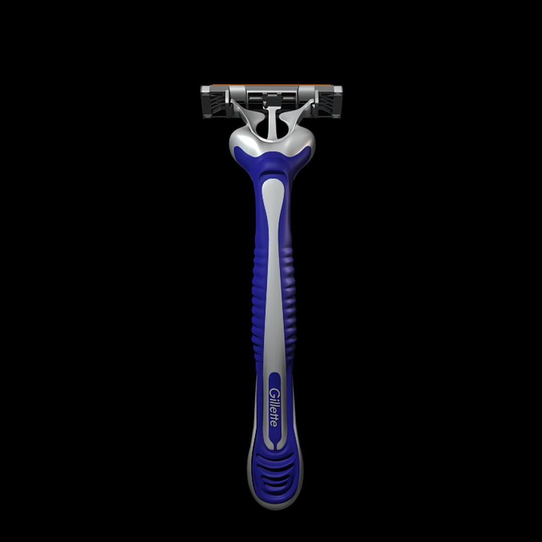 3d Model Of Razor Gillette Blue