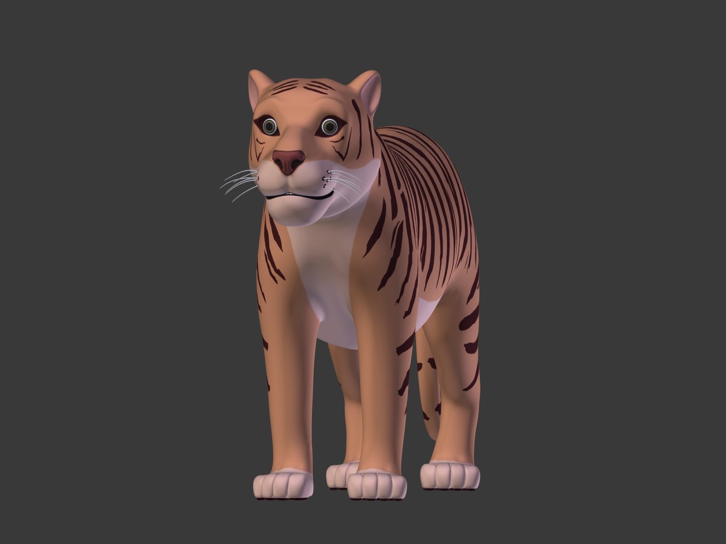 3D Cartoon Tiger Model - TurboSquid 1552323