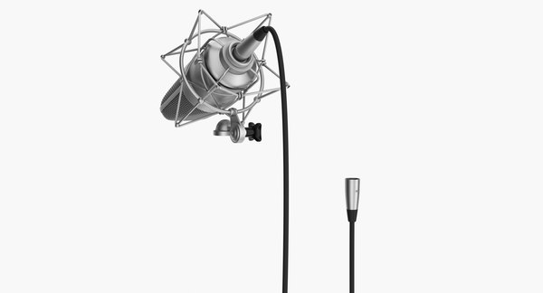 3d rigged microphone xlr model