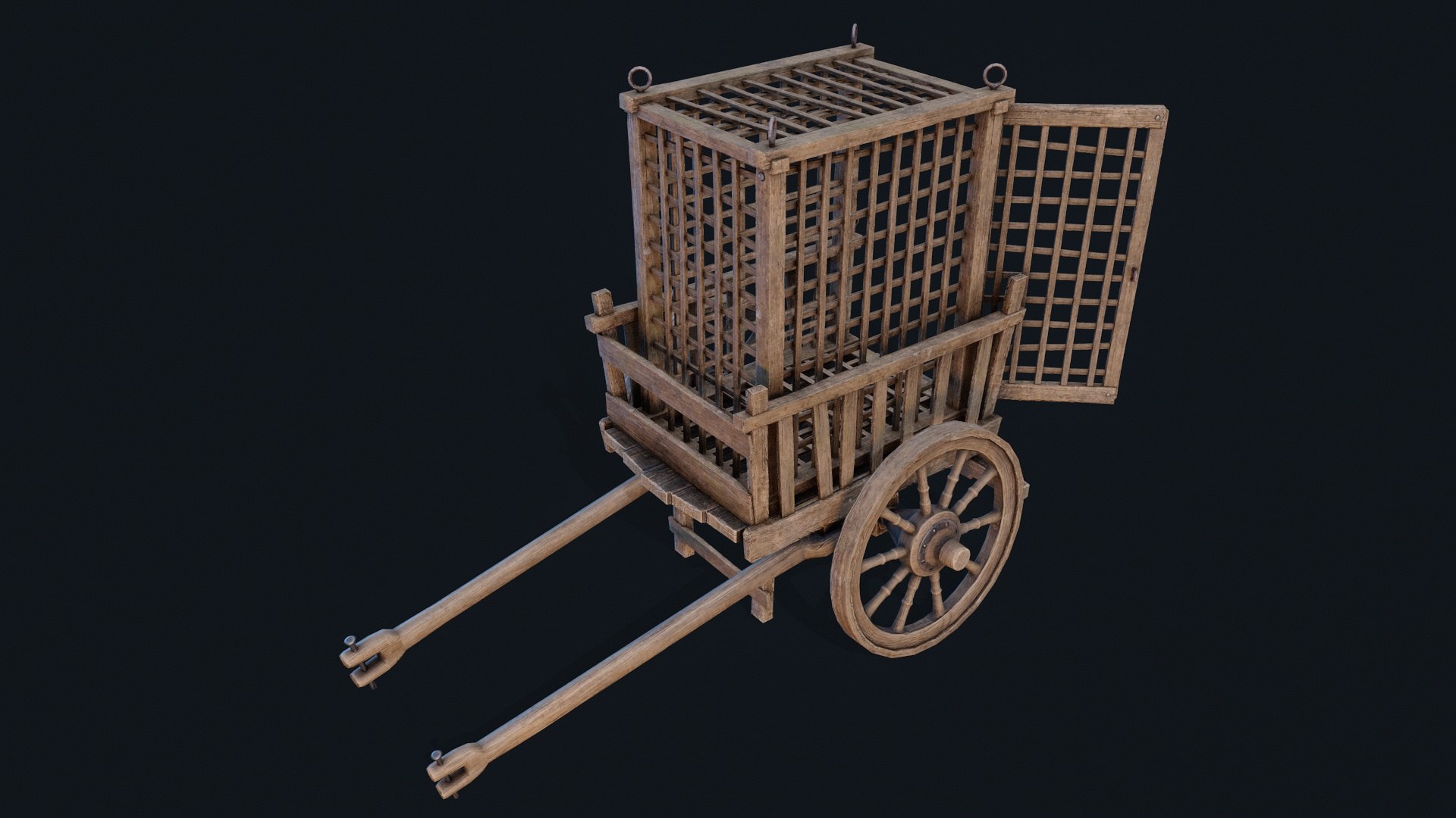 3D Model Medieval Prisoner Cart 2 - TurboSquid 2400423