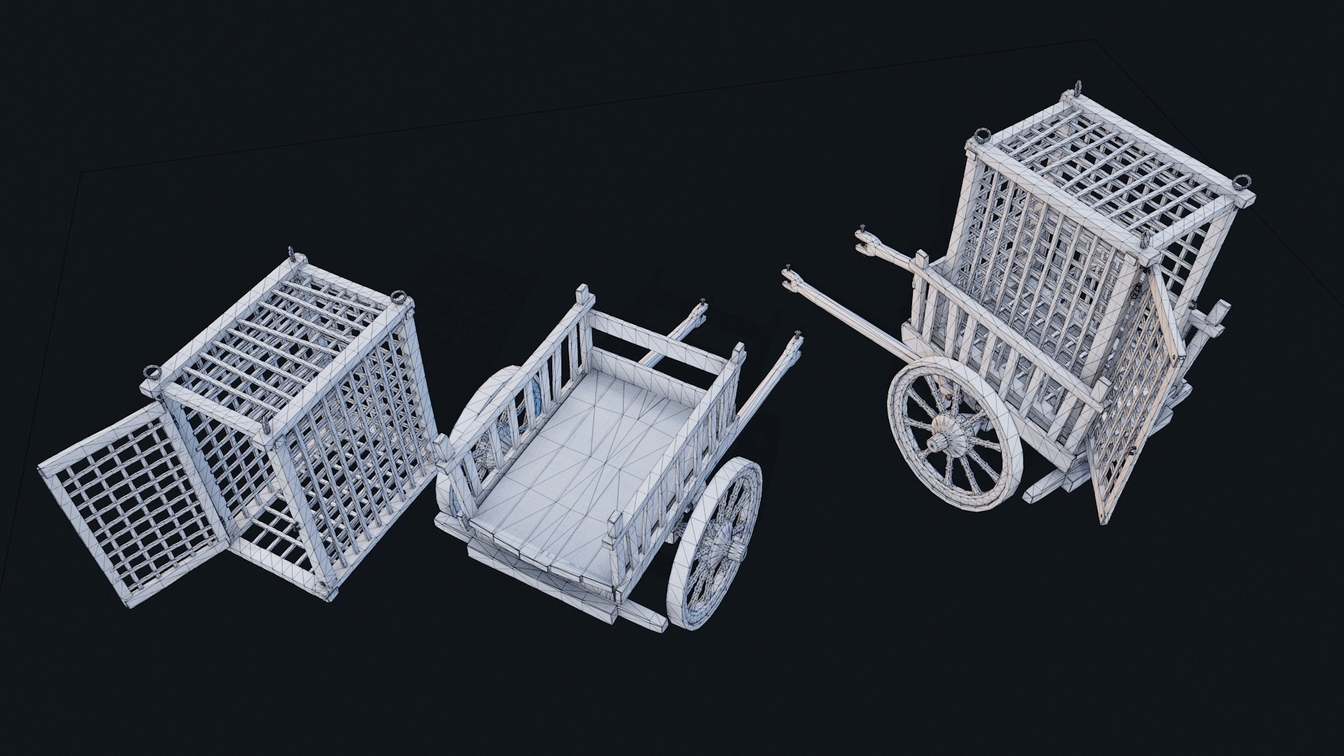 3D Model Medieval Prisoner Cart 2 - TurboSquid 2400423