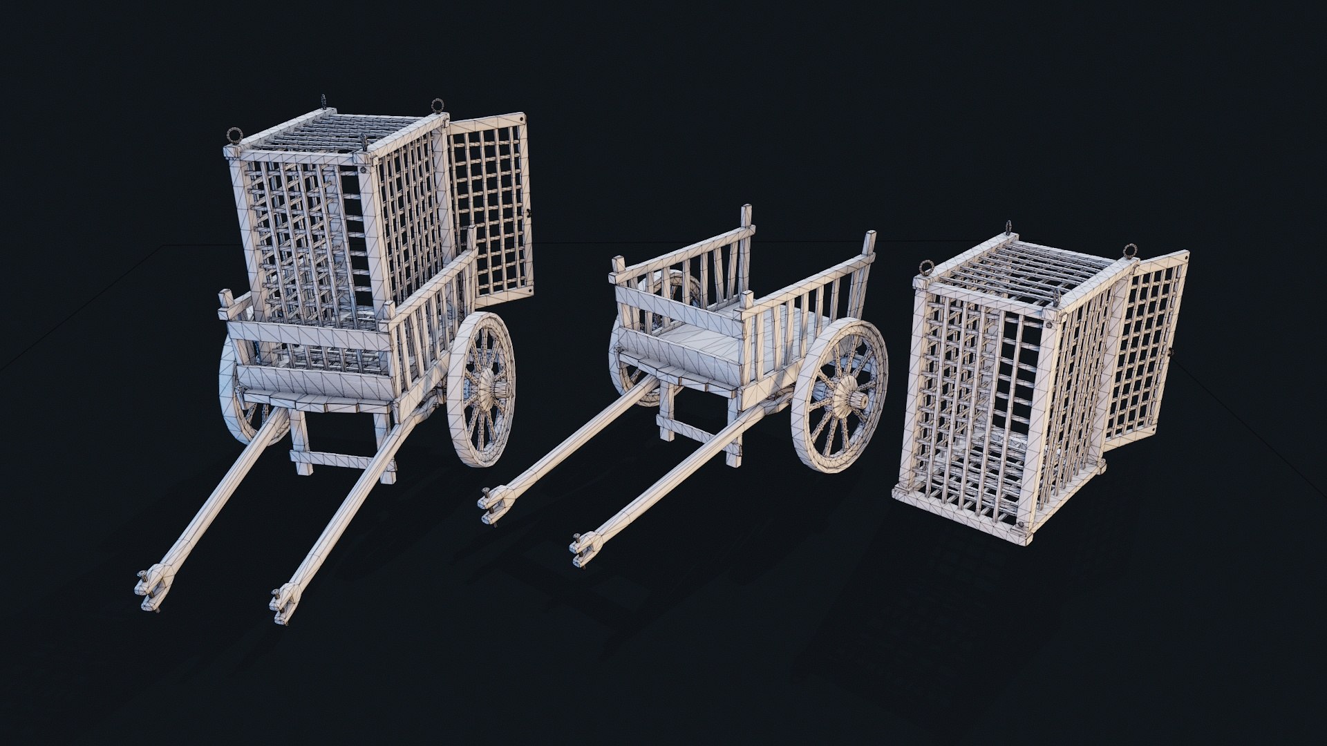3D Model Medieval Prisoner Cart 2 - TurboSquid 2400423