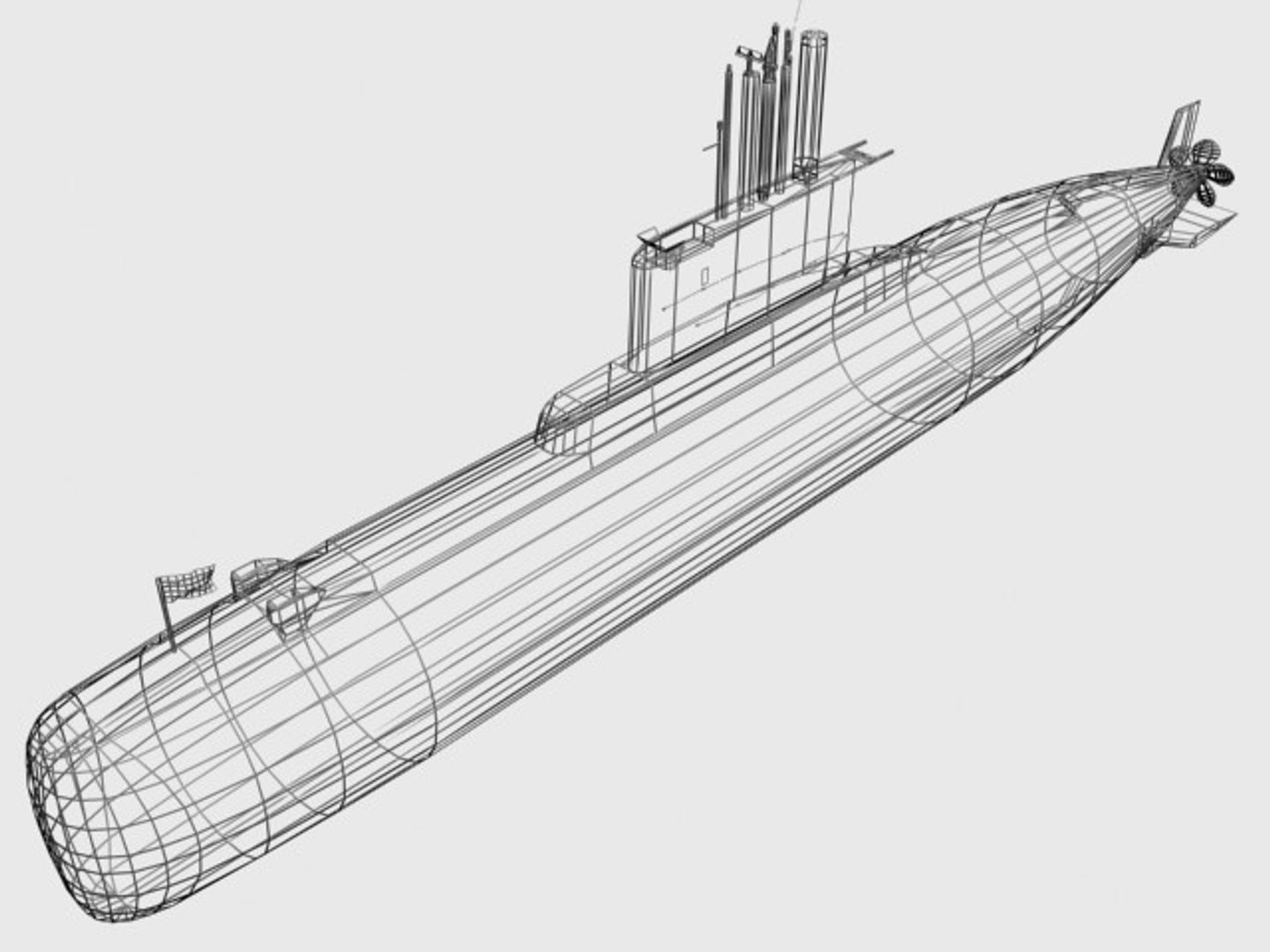 3d Model Type 209 Submarine