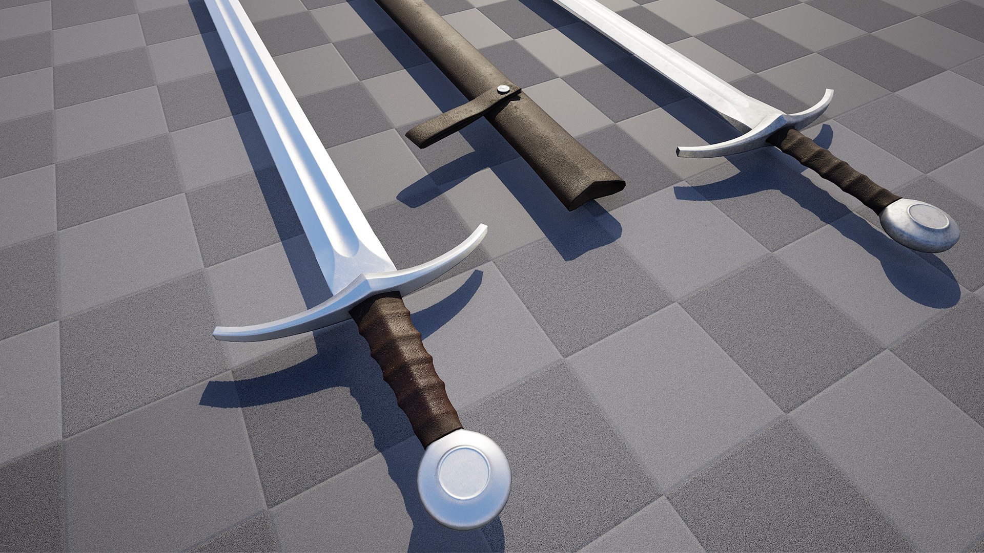 Medieval Sword 02 Low Poly Plus Old Texture And Sheath 3D Model ...