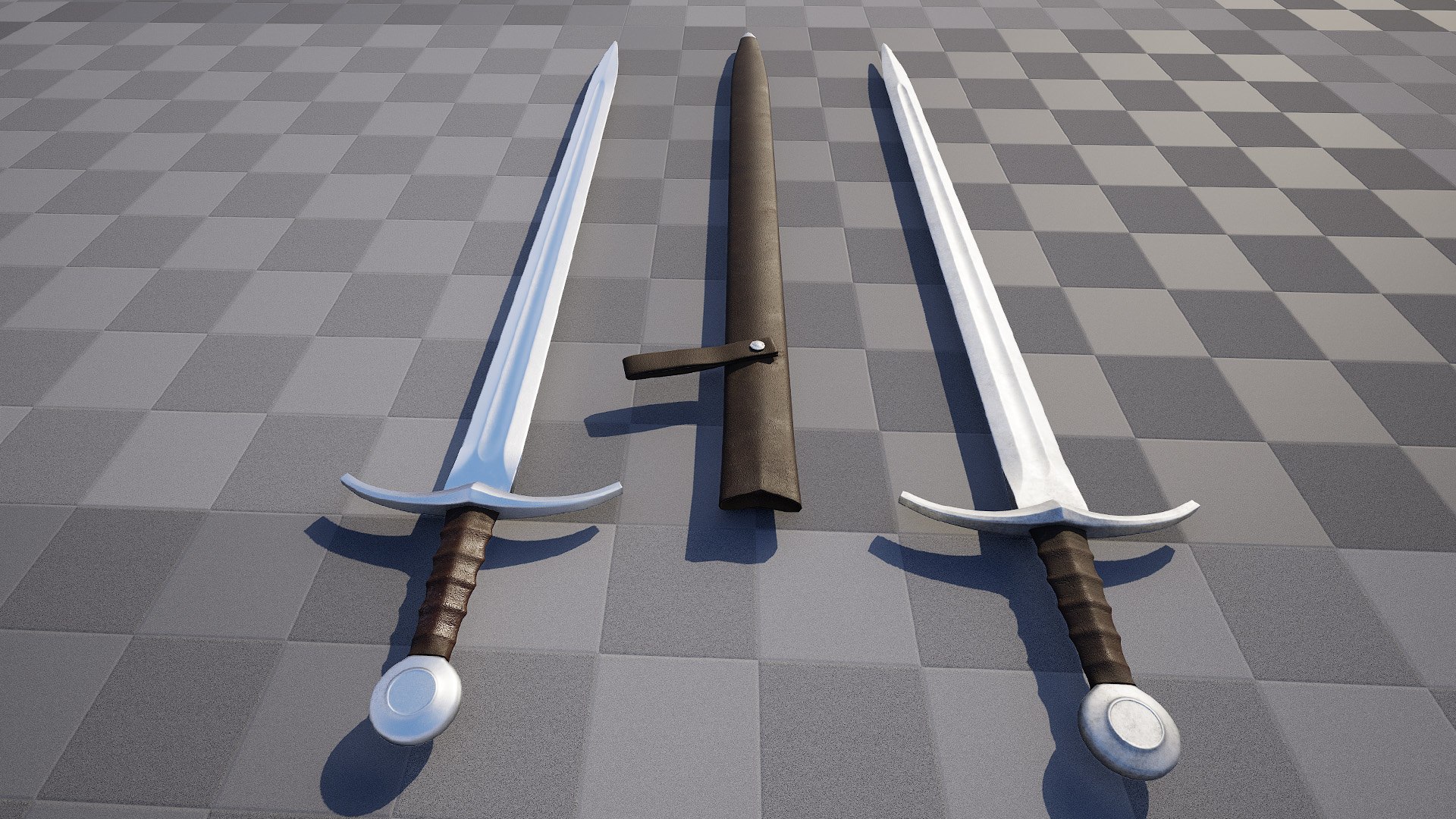Medieval Sword 02 Low Poly Plus Old Texture And Sheath 3D Model ...