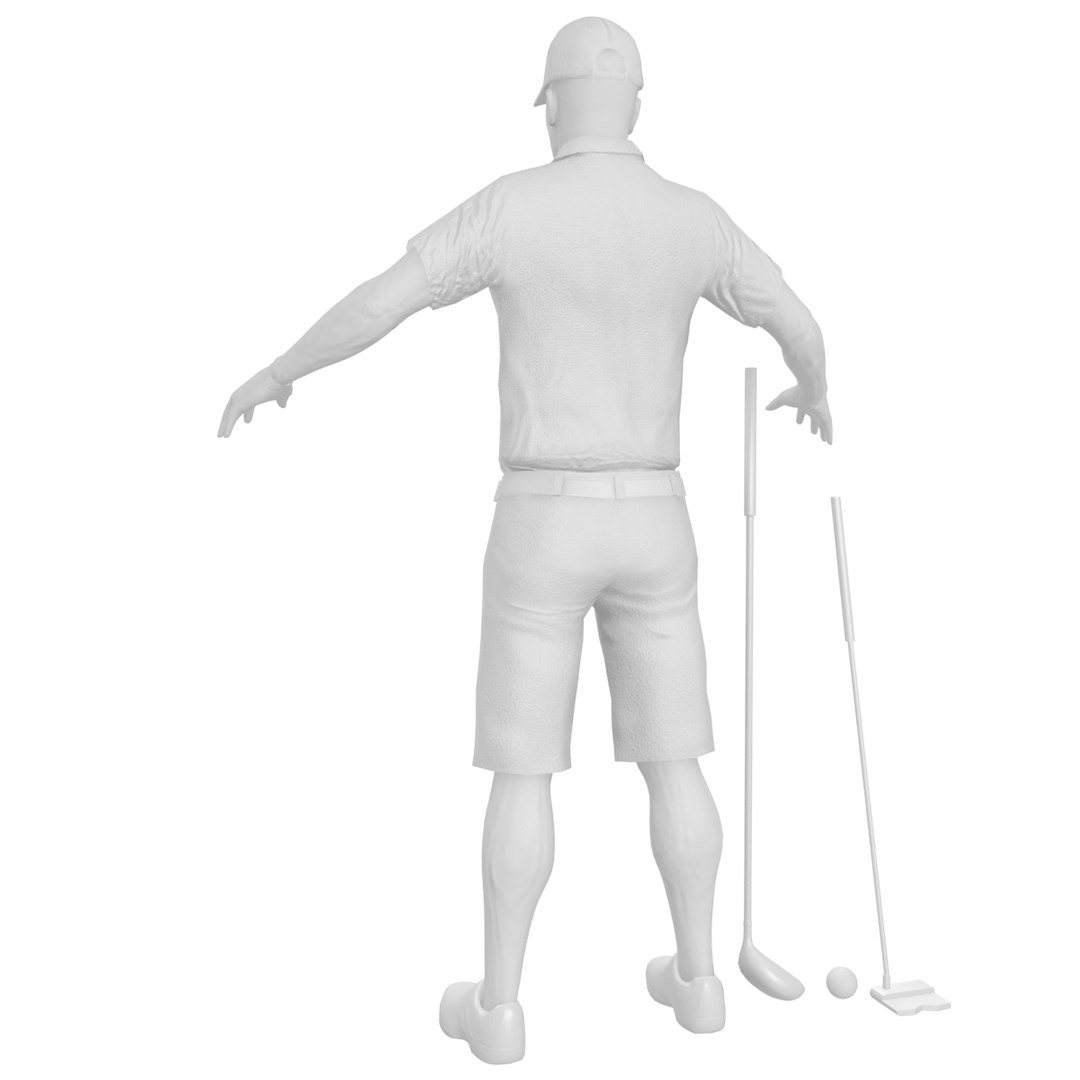 3D golfer clubs man - TurboSquid 1355378
