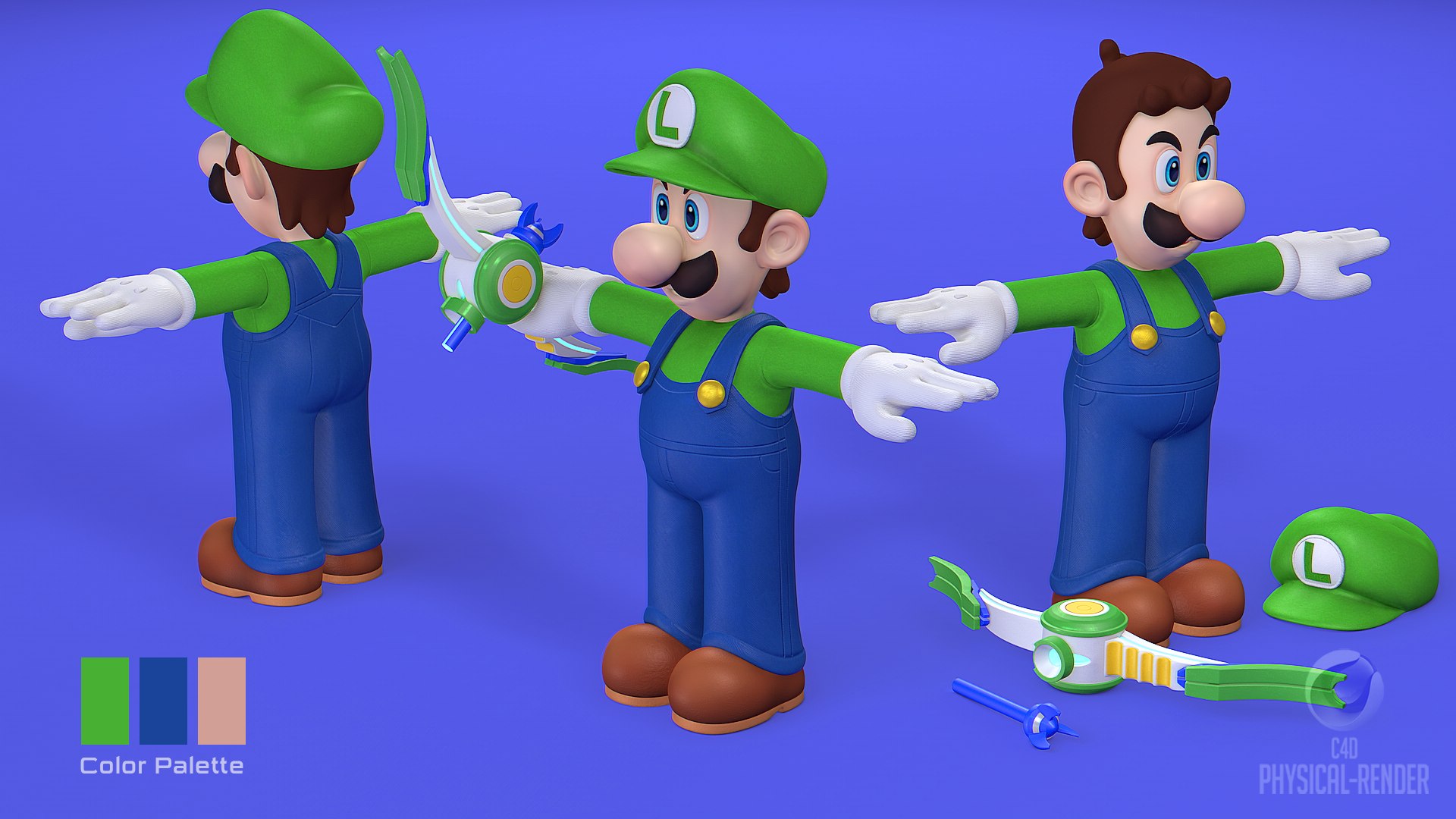3D Luigi Character Weapon Mario Sparks of Hope 8K - TurboSquid 1793168