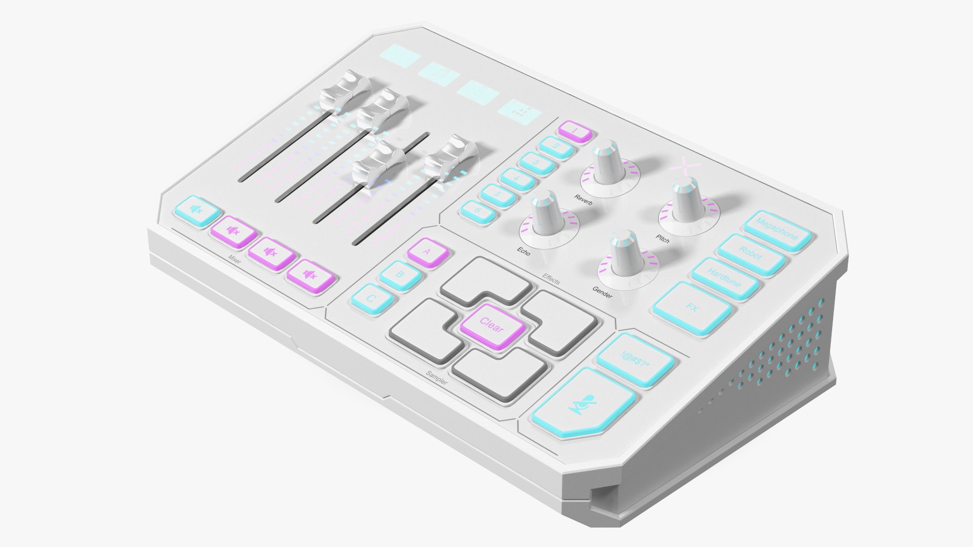 Futuristic Online Broadcast Remote Control White Lights On 3D model ...