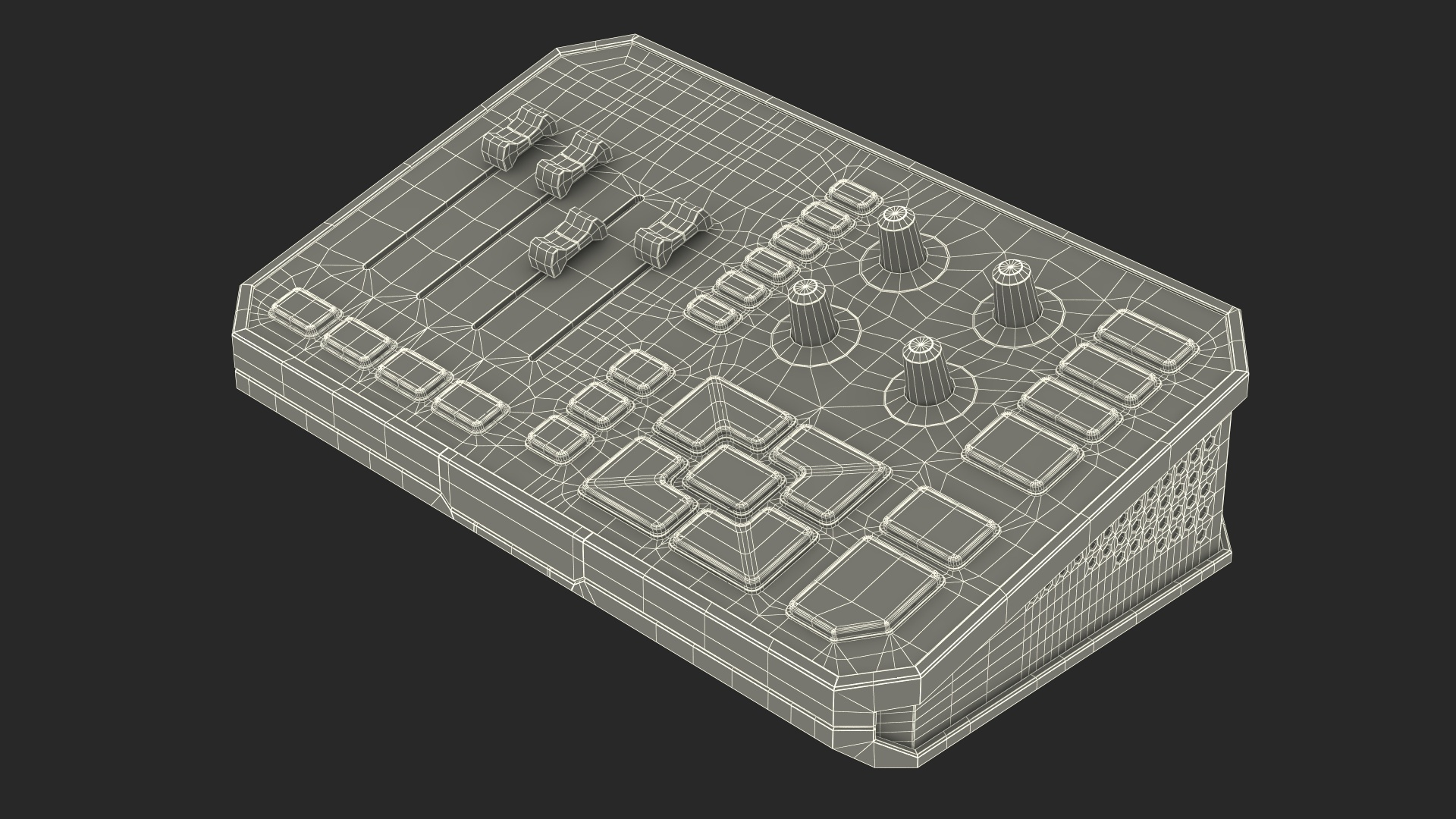 Futuristic Online Broadcast Remote Control White Lights On 3D Model ...