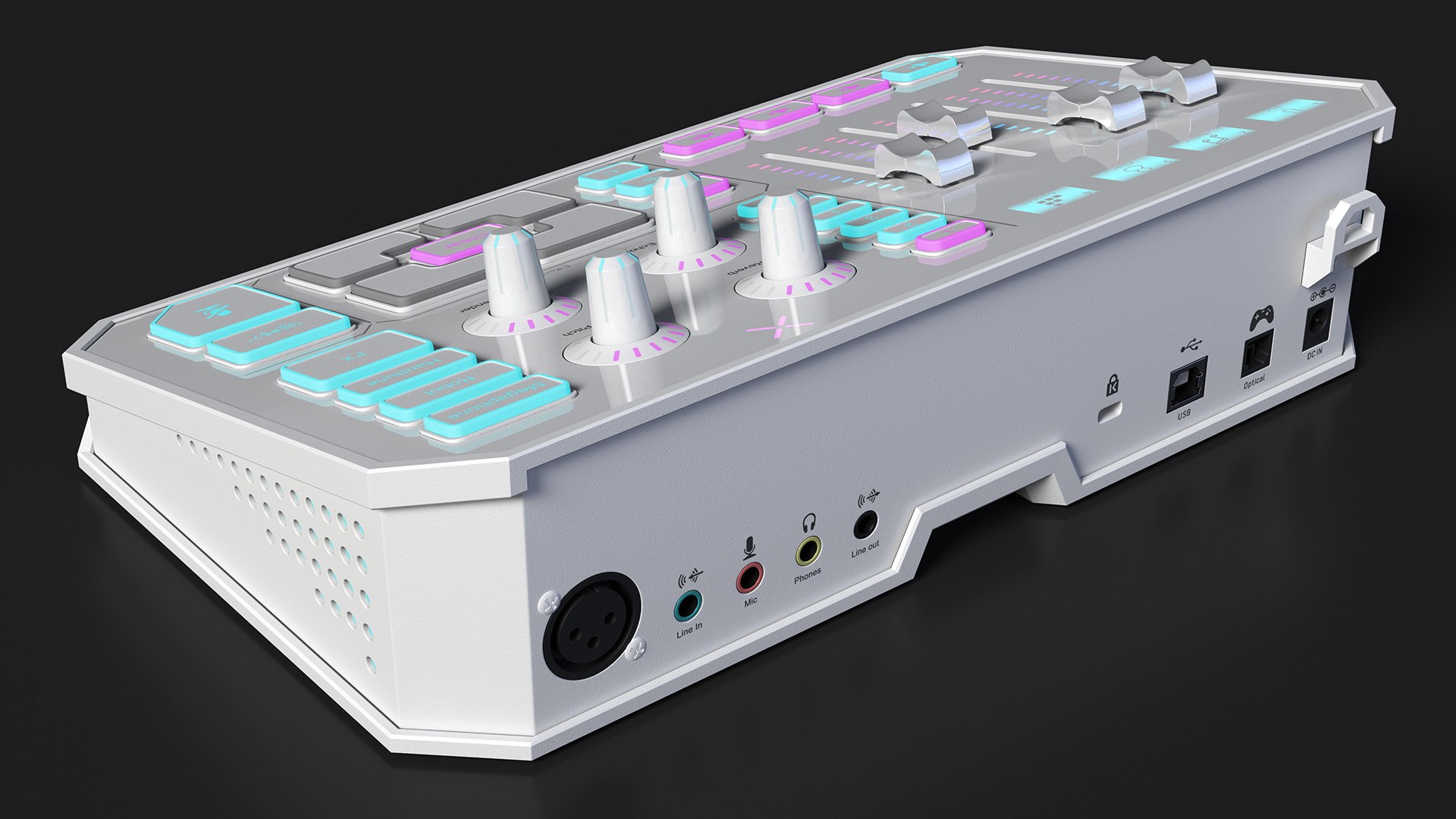 Futuristic Online Broadcast Remote Control White Lights On 3D Model ...