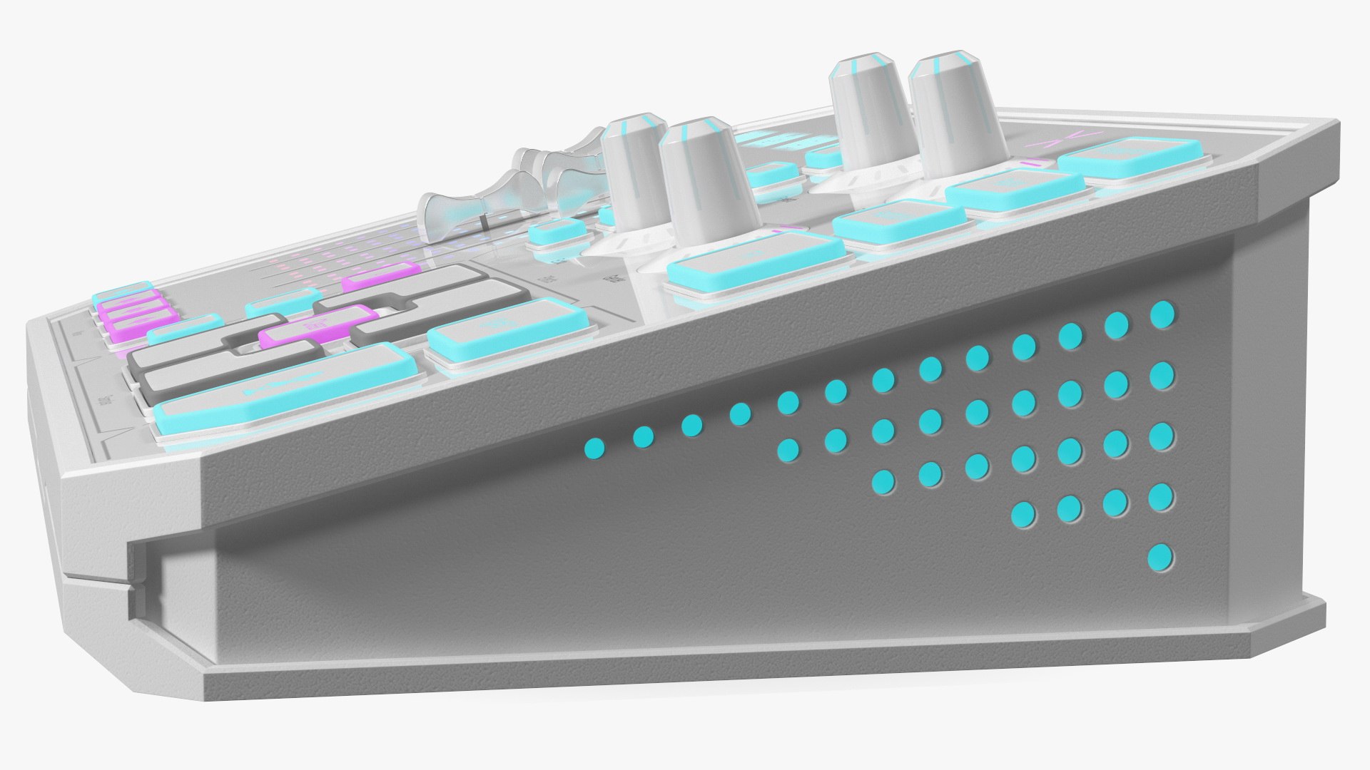 Futuristic Online Broadcast Remote Control White Lights On 3D Model ...