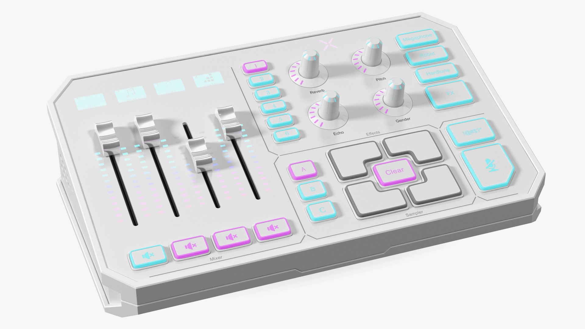 Futuristic Online Broadcast Remote Control White Lights On 3D Model ...