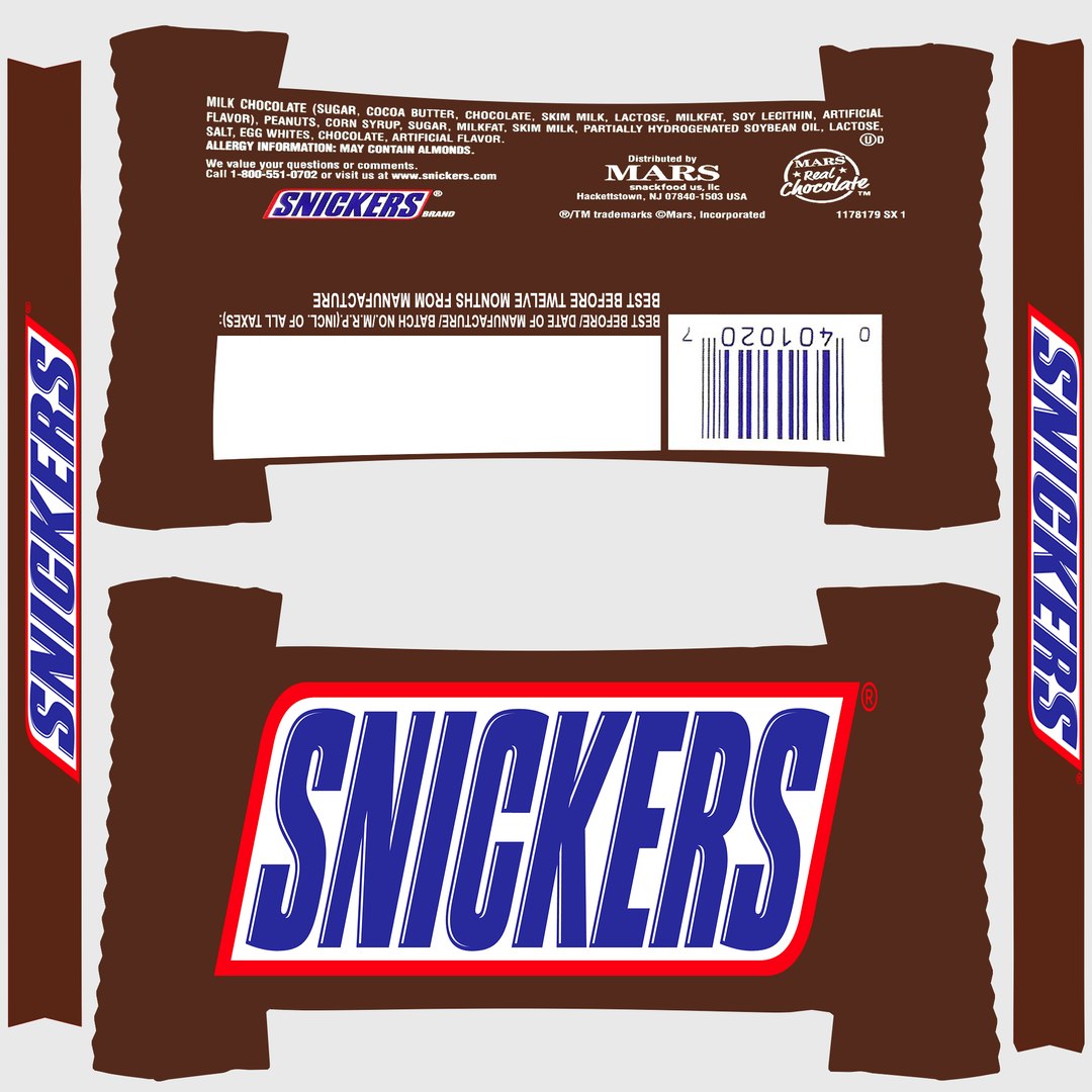 3D Model Snickers - TurboSquid 2307650