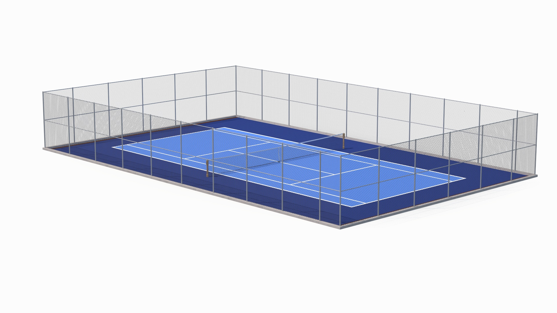 Outdoor Tennis Court With Double Court Tennis Net 3D - TurboSquid 2509322