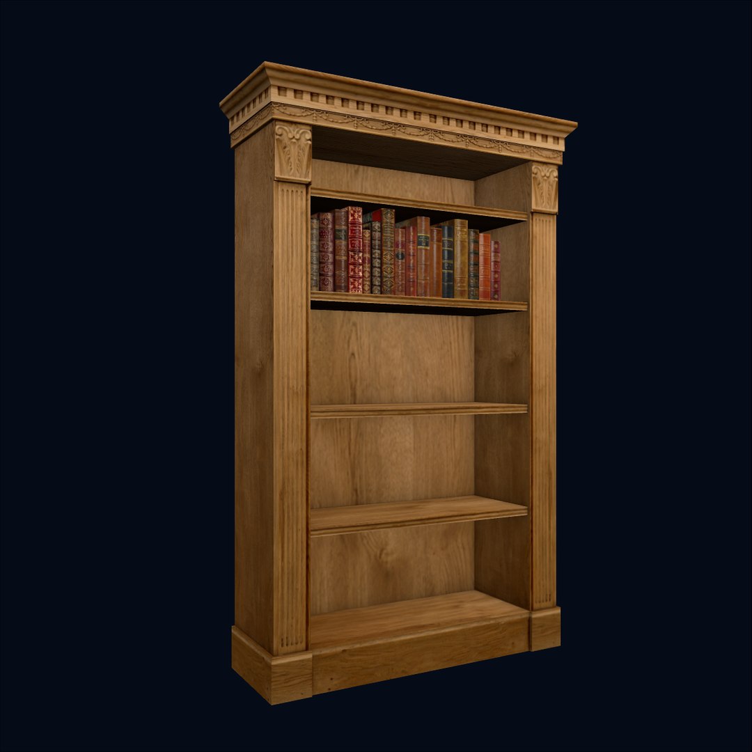 3ds Max Bookcase Books