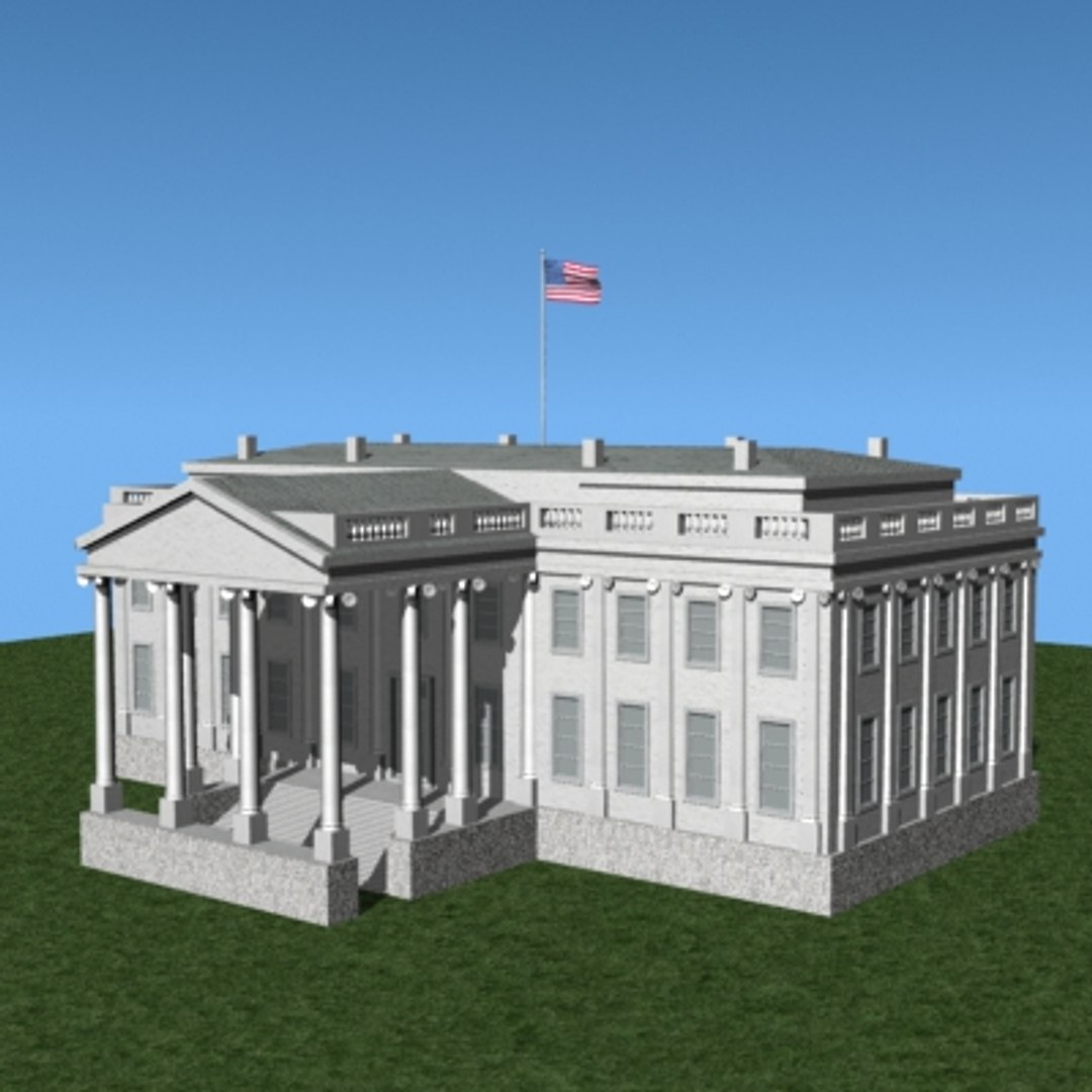 3d white house model