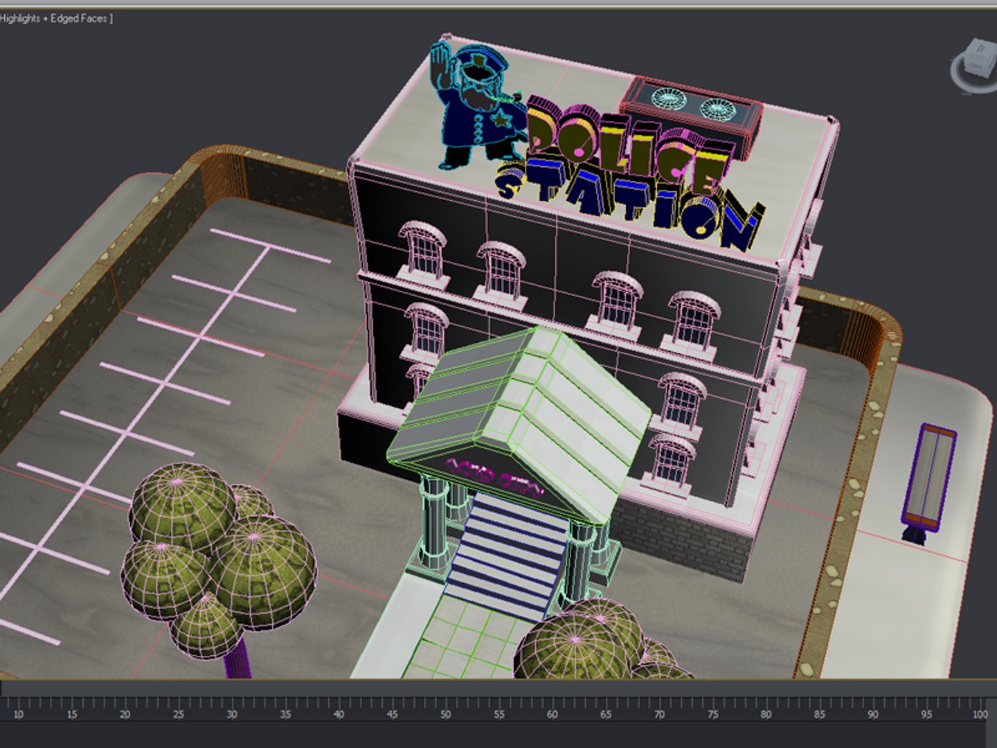 3d Toon Police Station