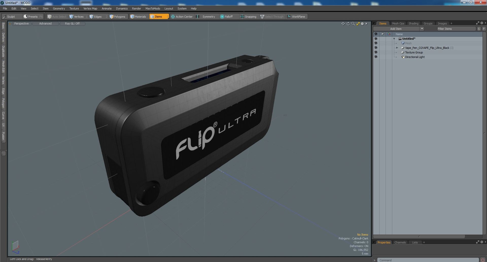 3D Vape Pen O2VAPE Flip Ultra Black - TurboSquid 2191670