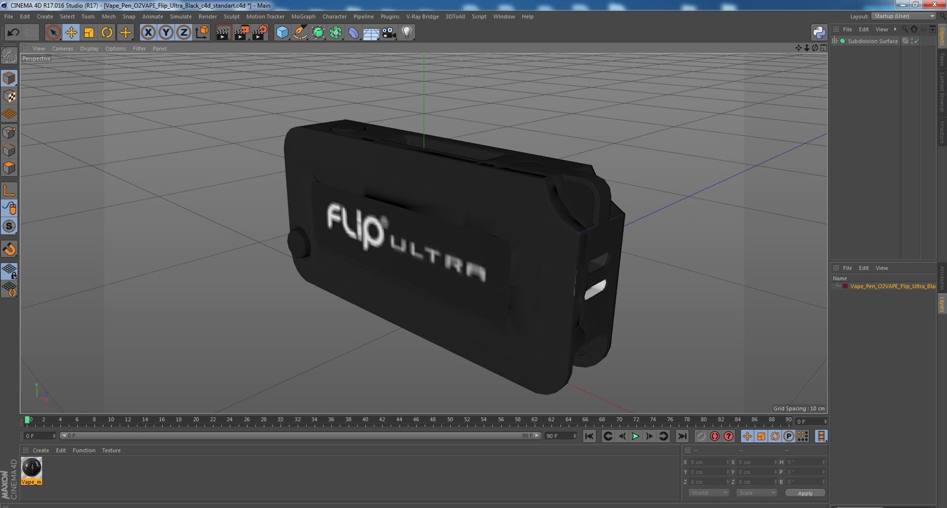 3D Vape Pen O2VAPE Flip Ultra Black - TurboSquid 2191670