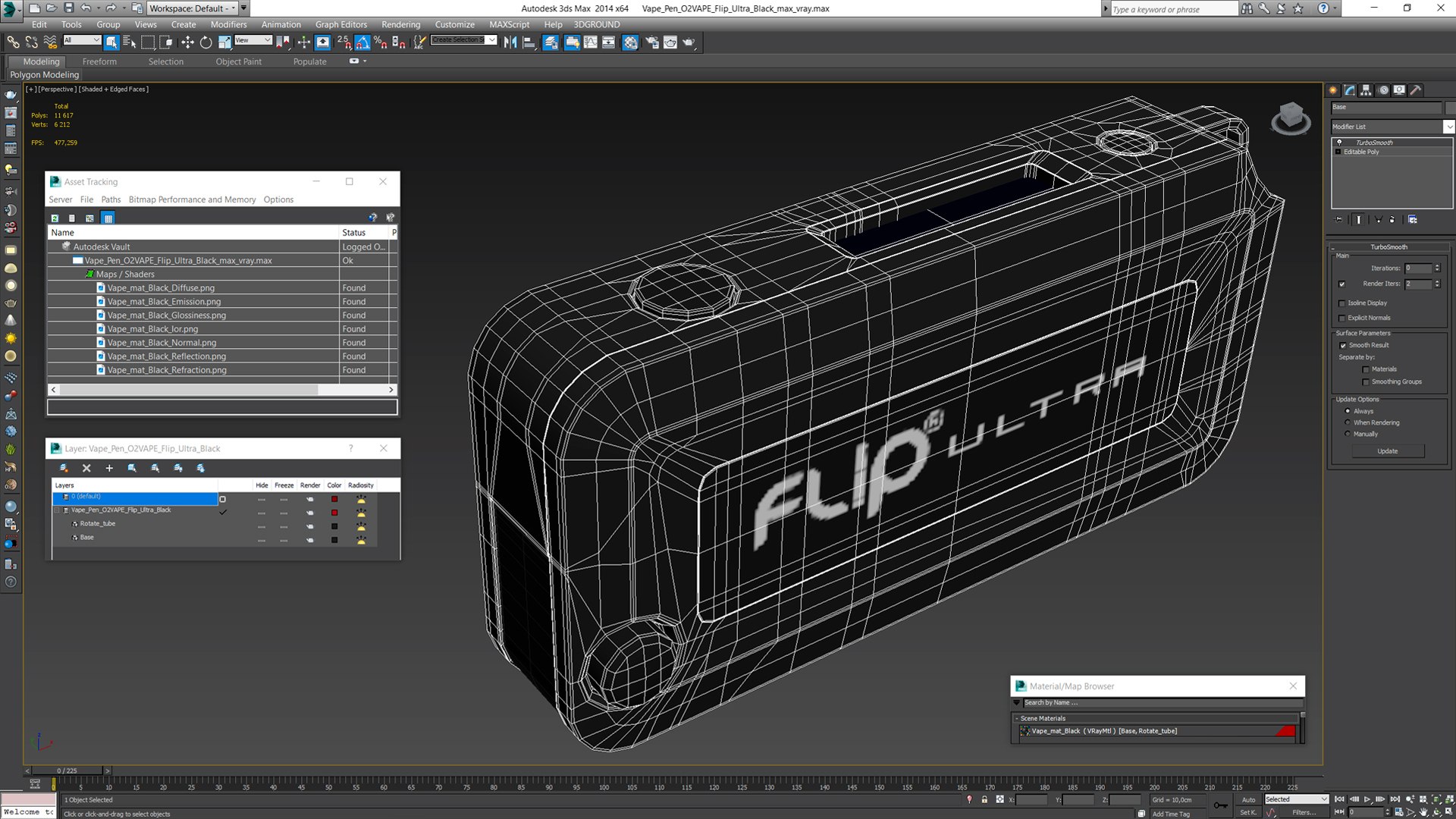 3D Vape Pen O2VAPE Flip Ultra Black - TurboSquid 2191670