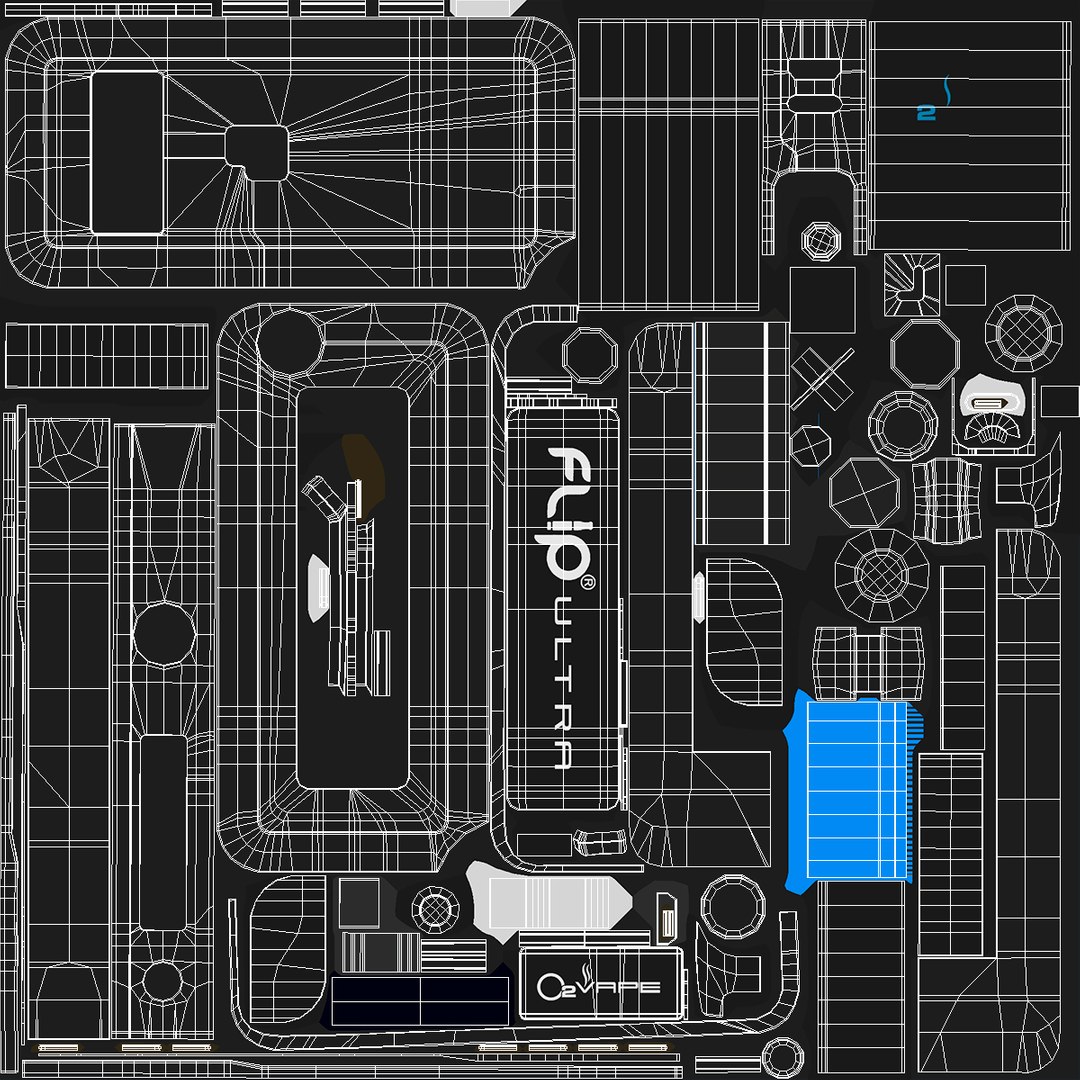 3D Vape Pen O2VAPE Flip Ultra Black - TurboSquid 2191670