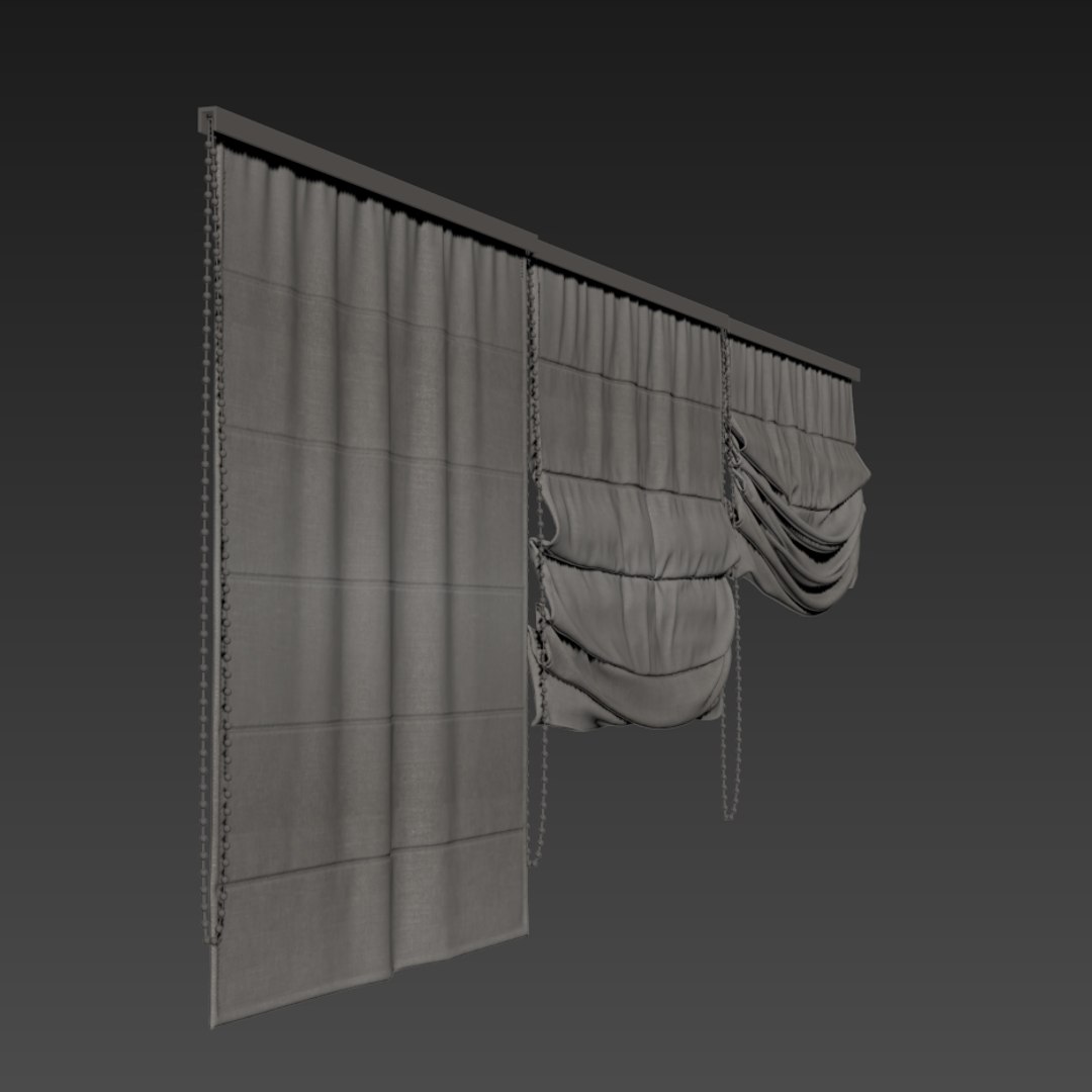 3d blinds curtains model