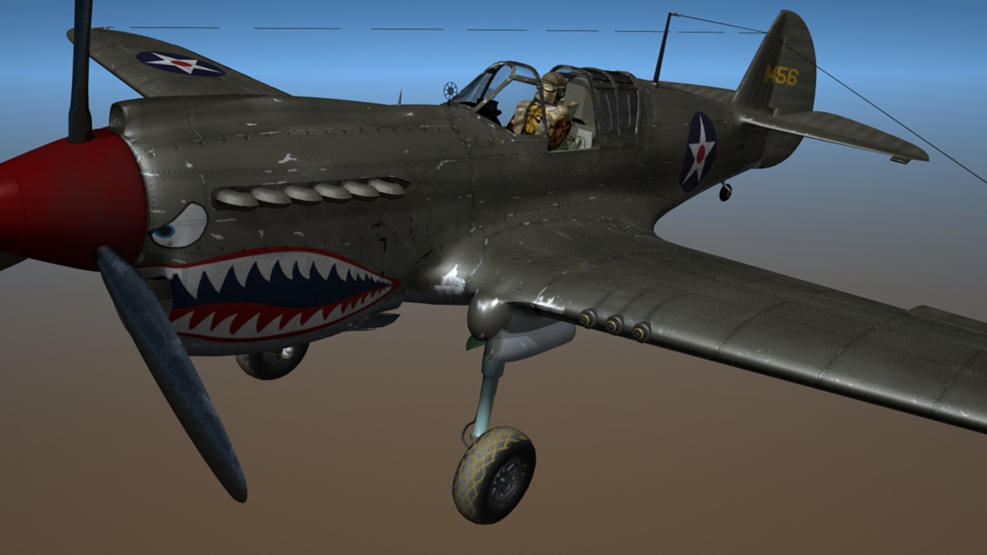 3d Model P40 Kittyhawk