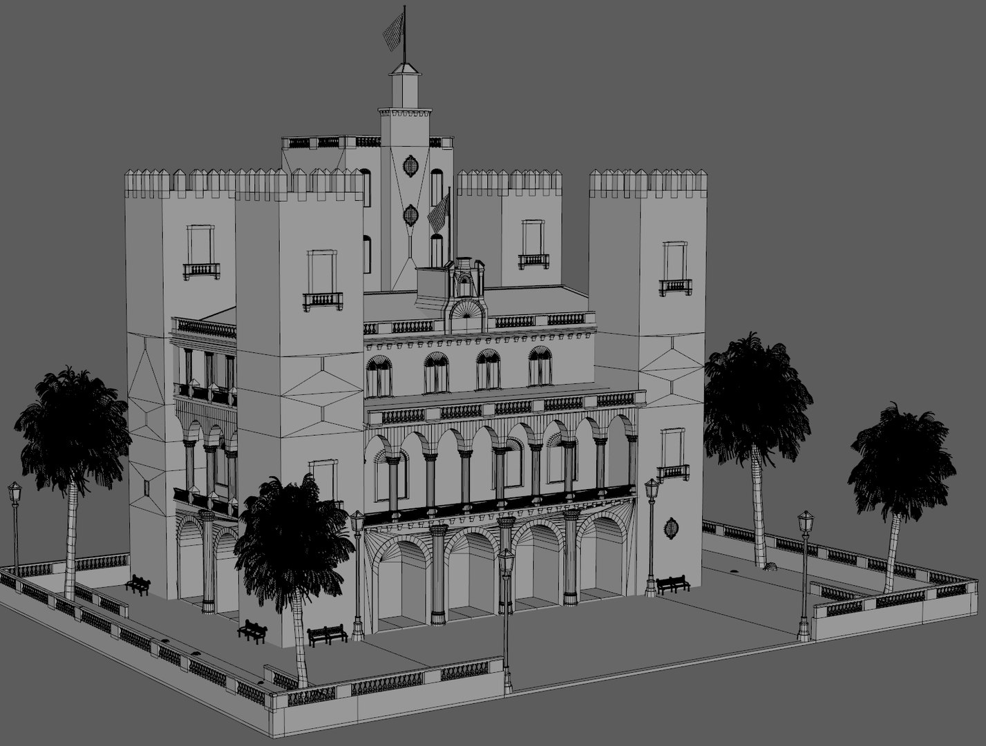 Castle Building Structure Model - TurboSquid 1242495