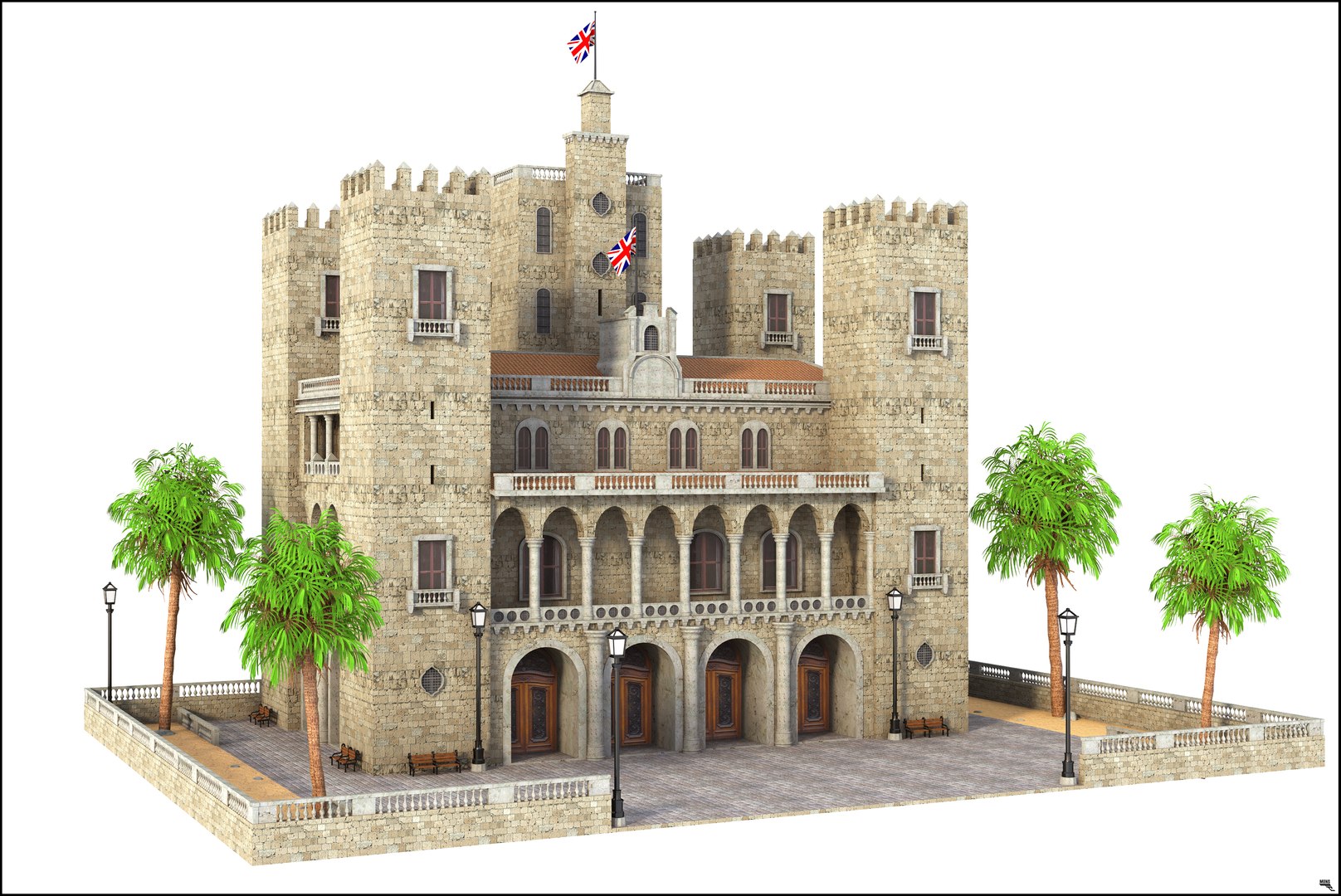 Castle Building Structure Model - TurboSquid 1242495