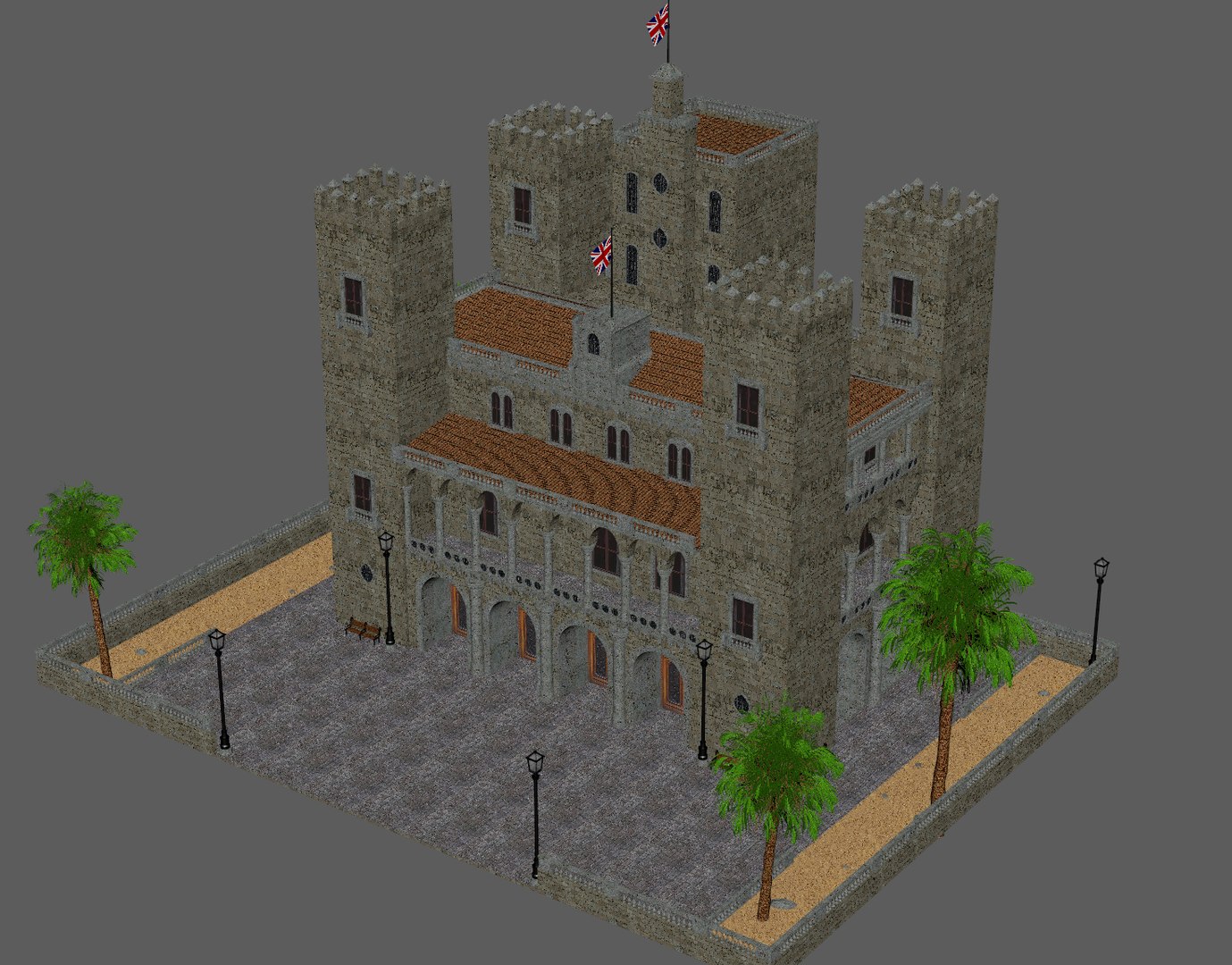 Castle Building Structure Model - TurboSquid 1242495