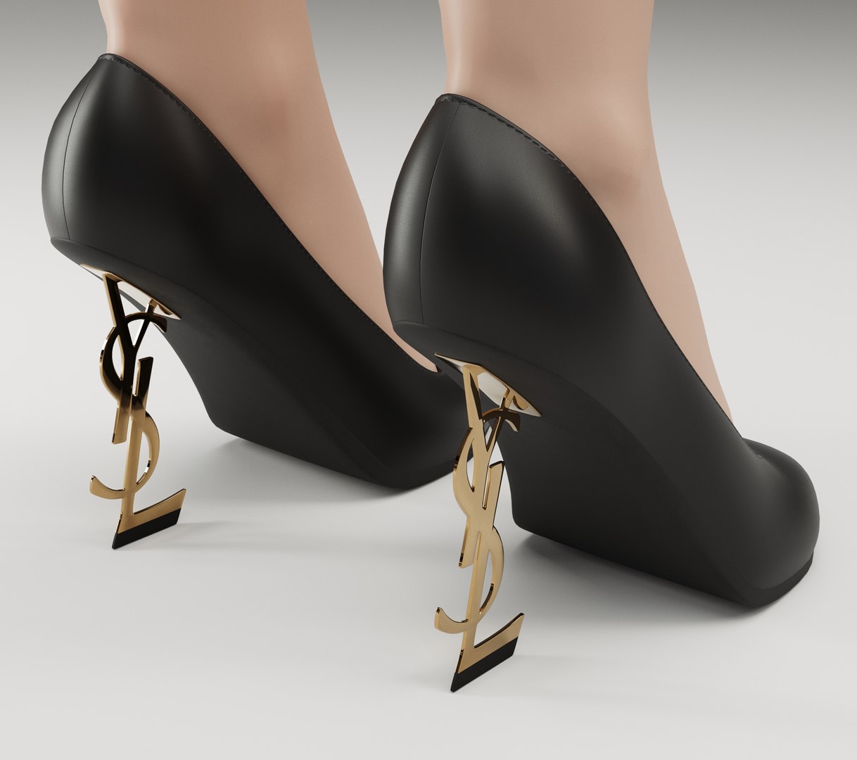 Saint Laurent Paris Opyum Leather High Heels 3D Model - TurboSquid 2228519