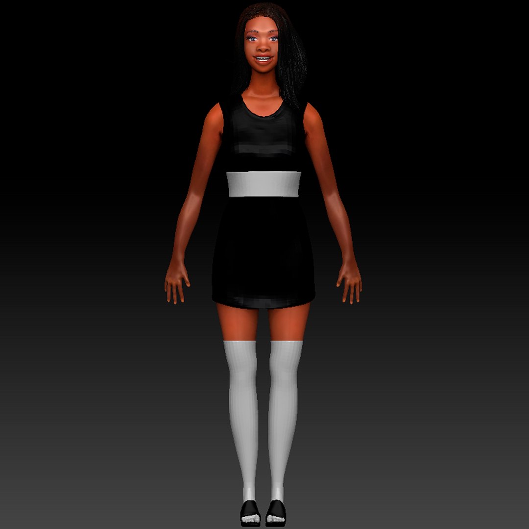 Ebony Girl 3d Obj