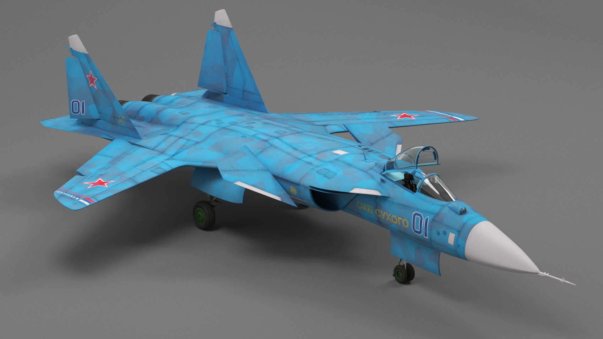 3D Sukhoi Su 47 Berkut Russian Supersonic Jet Fighter - TurboSquid 2328191
