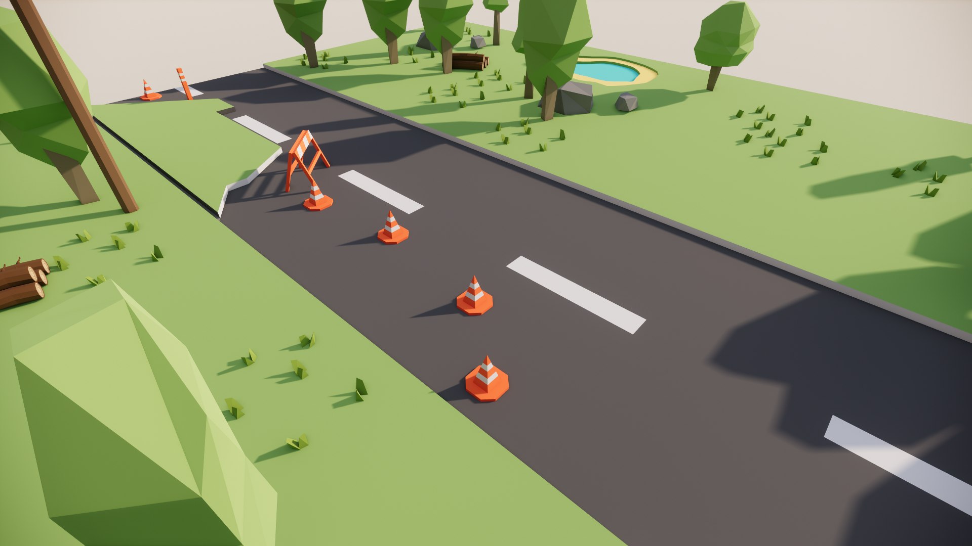 Cartoon Terrain Forest 3D Model - TurboSquid 1656894