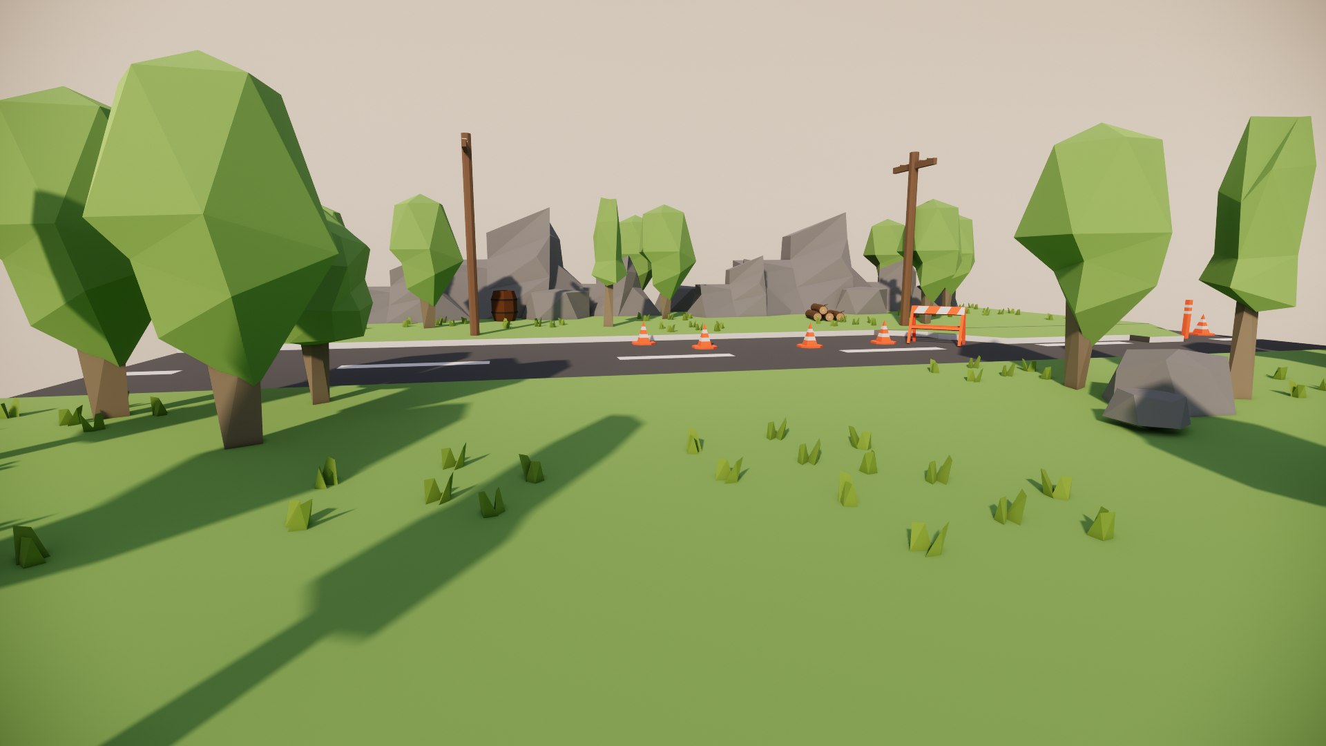 Cartoon Terrain Forest 3D Model - TurboSquid 1656894