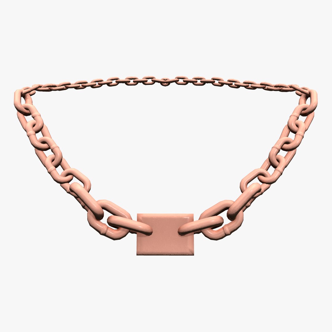 3D Interlaced Gold Chains Necklace model - TurboSquid 2072226