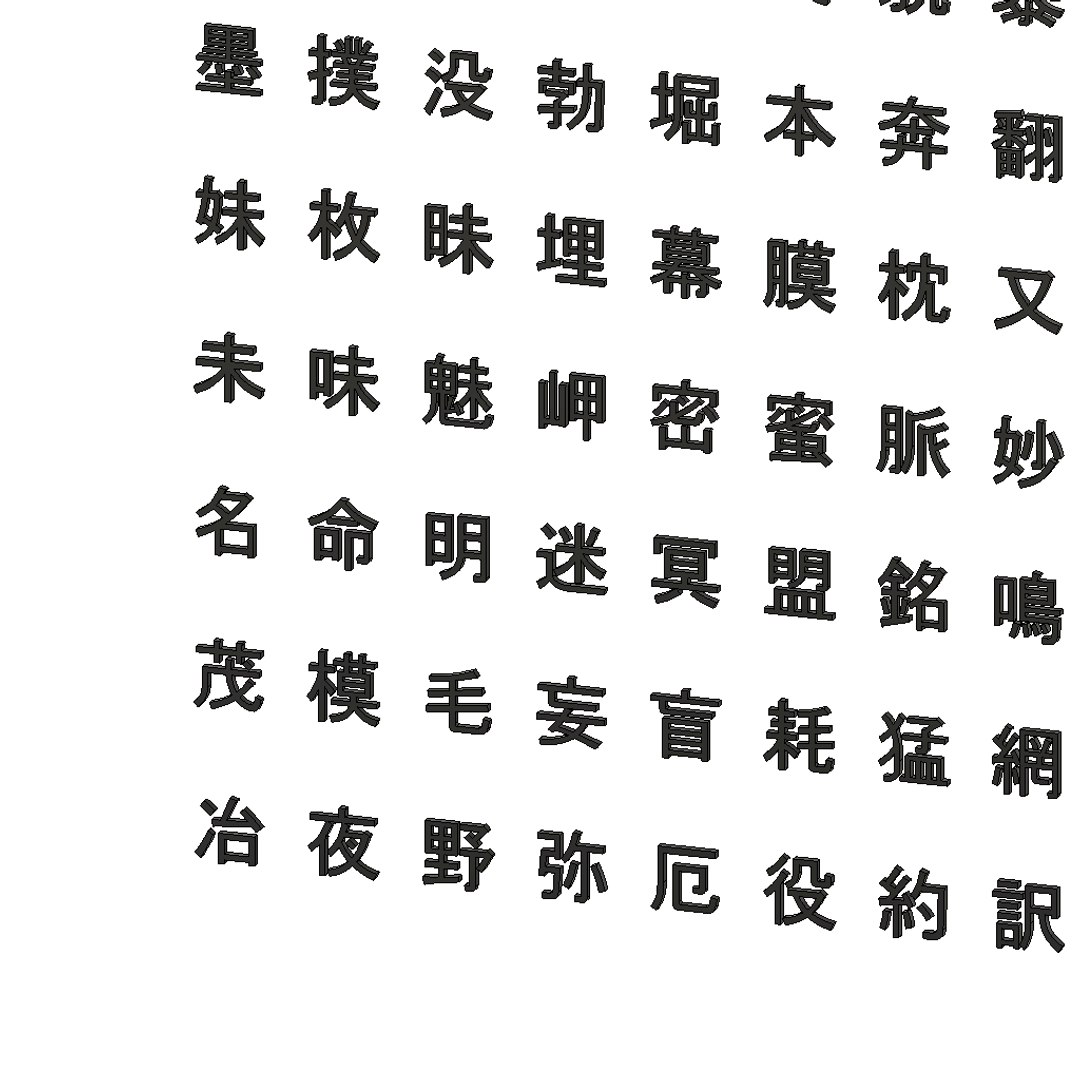 Chinese Ms Gothic Font 3D Model - TurboSquid 1205164