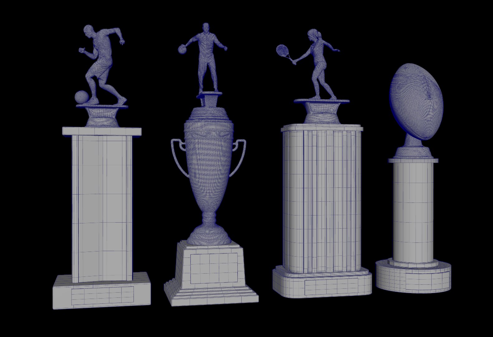 Classic Sports Trophies 3D Model - TurboSquid 1625231