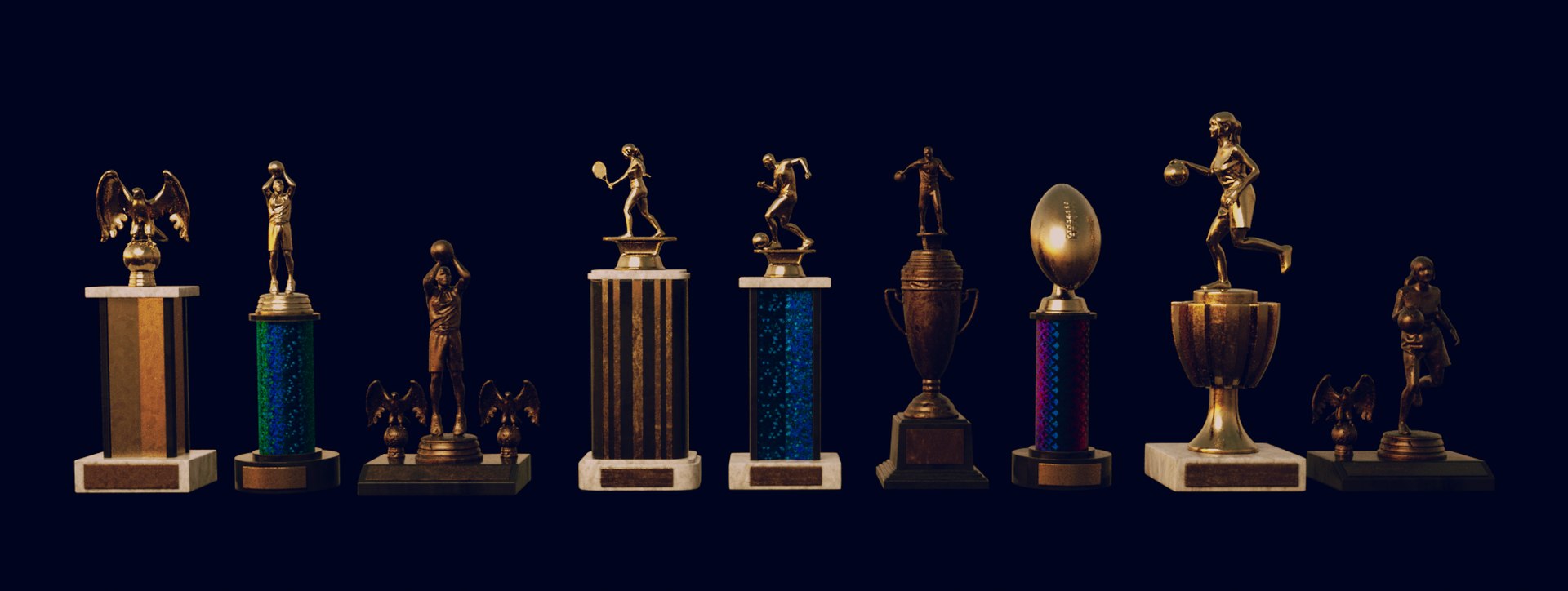 Classic Sports Trophies 3D Model - TurboSquid 1625231